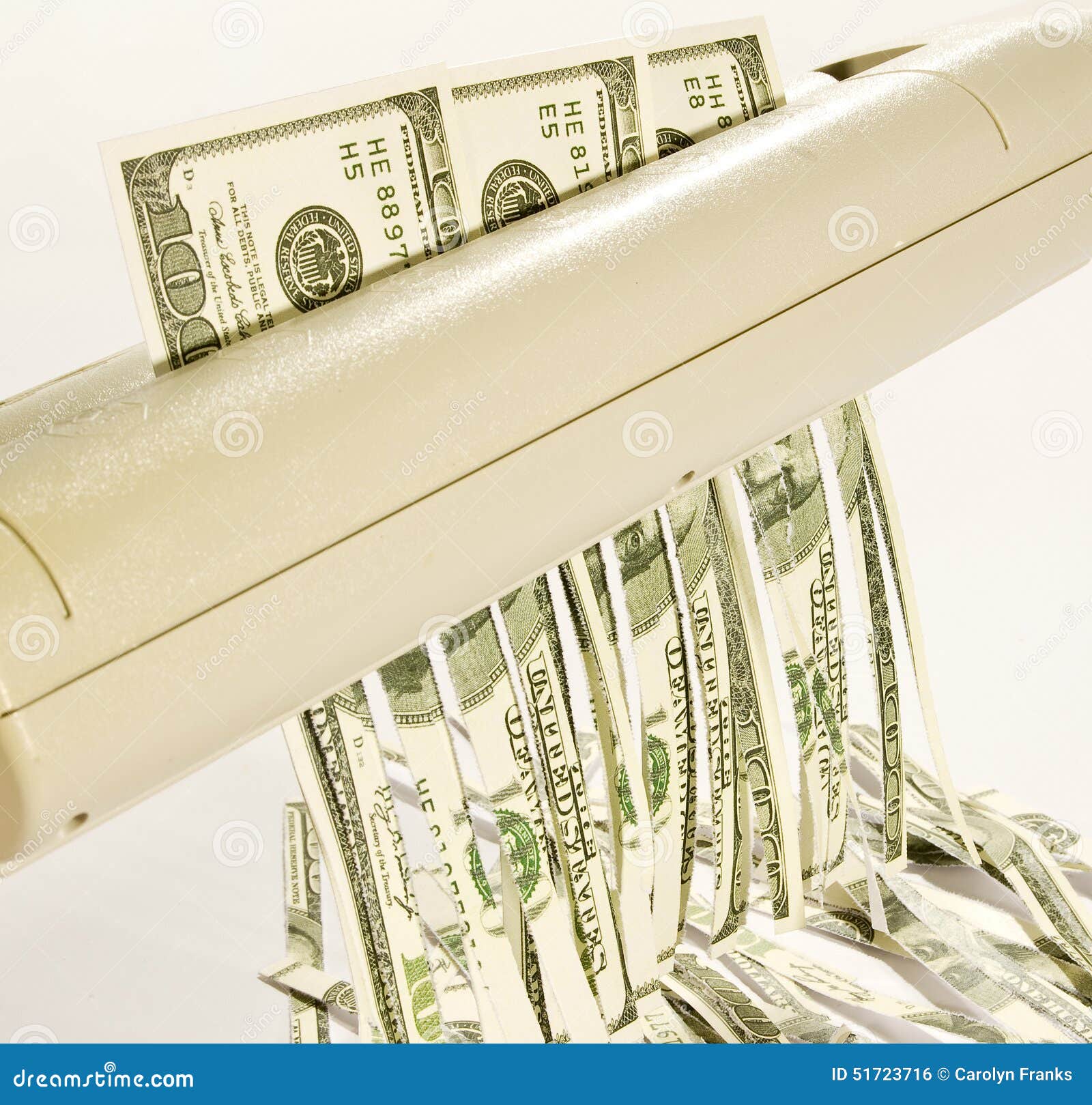 Currency Being Shredded 2 stock photo. Image of loss - 51723716