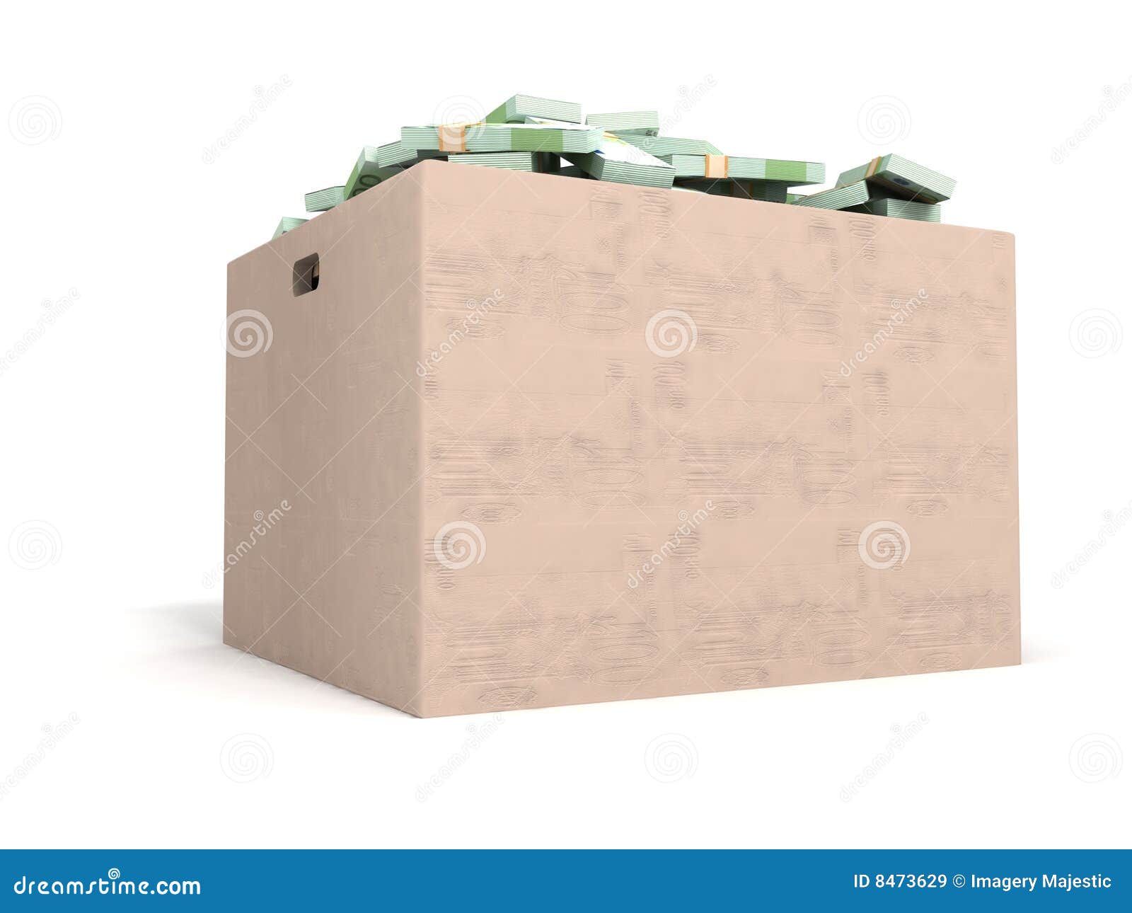 Currency Bundles in Cardboard Box Stock Illustration - Illustration of ...