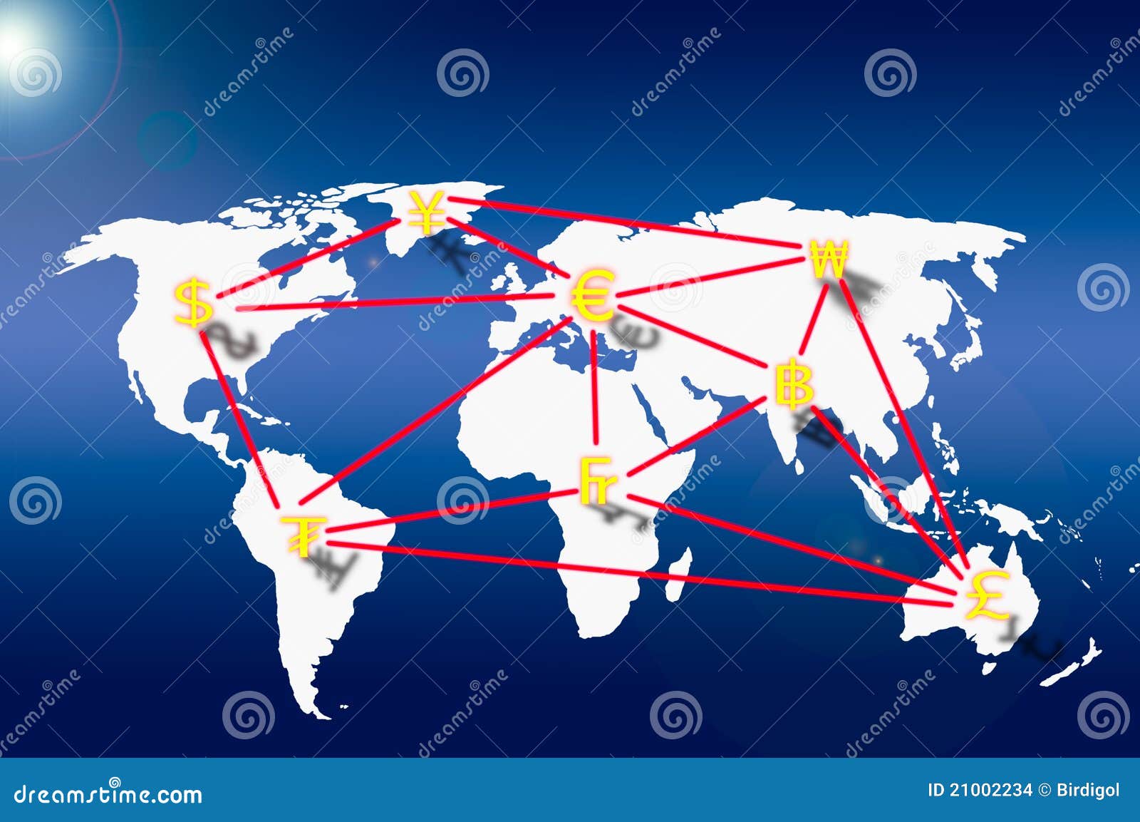 Currency on Business Graph and Social Network Stock Illustration ...