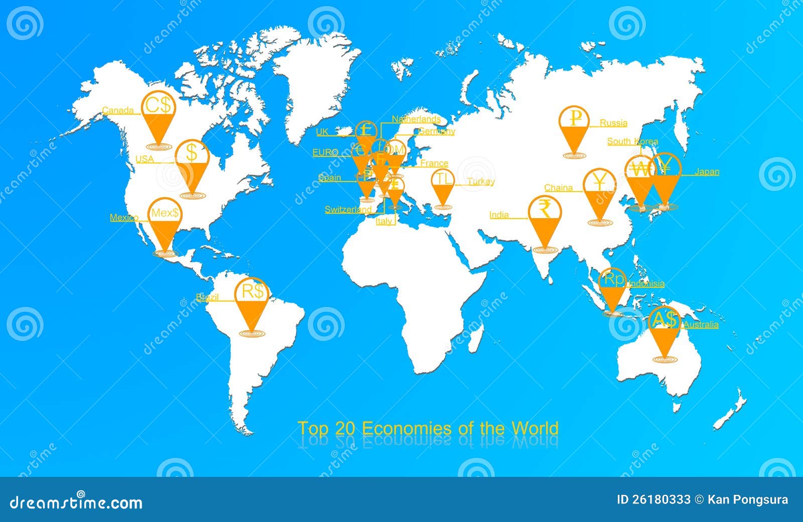 Currency Chain of the World Stock Illustration - Illustration of ...