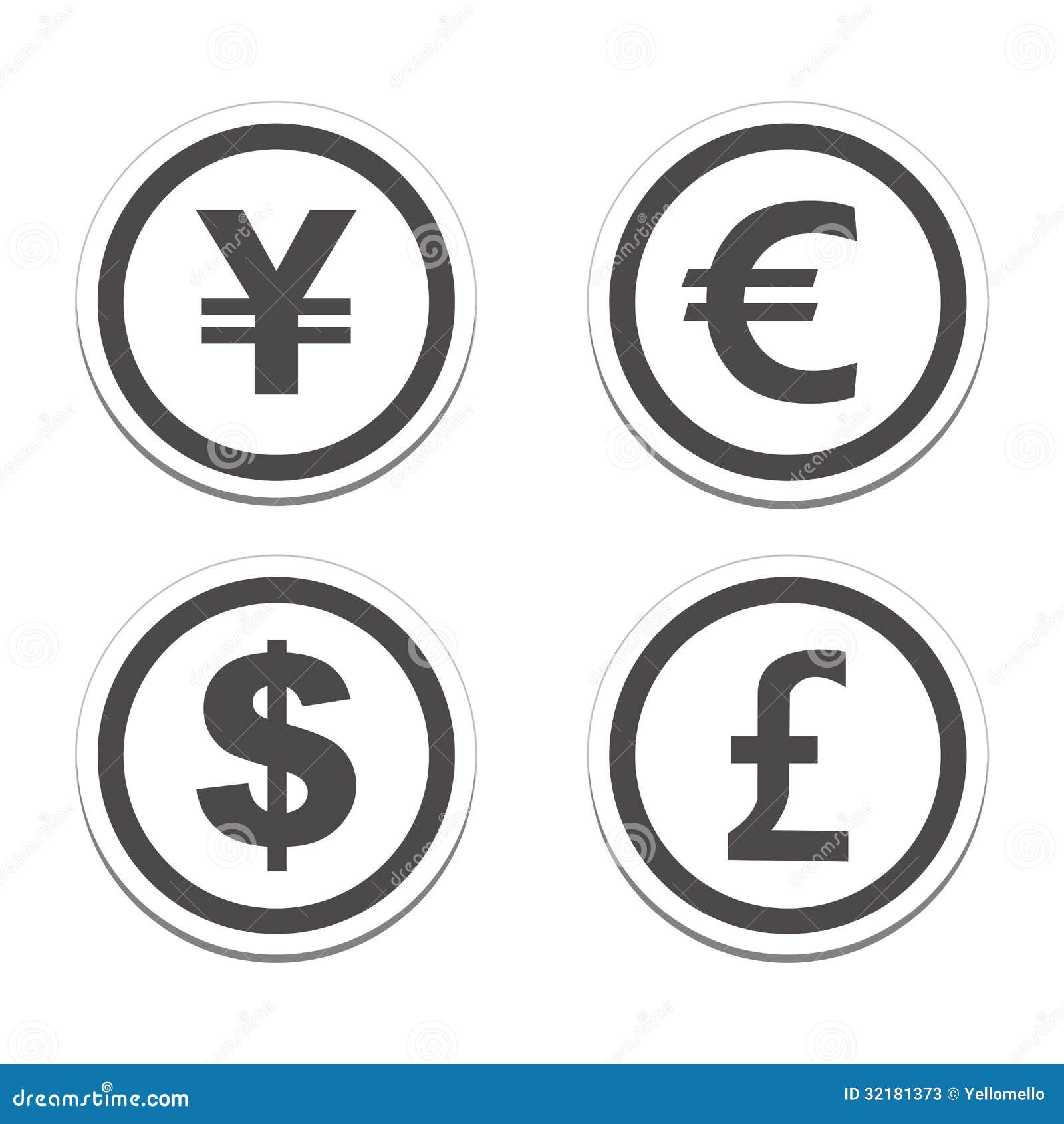 Currency Circle Sticker Sets Stock Vector - Illustration of gold ...