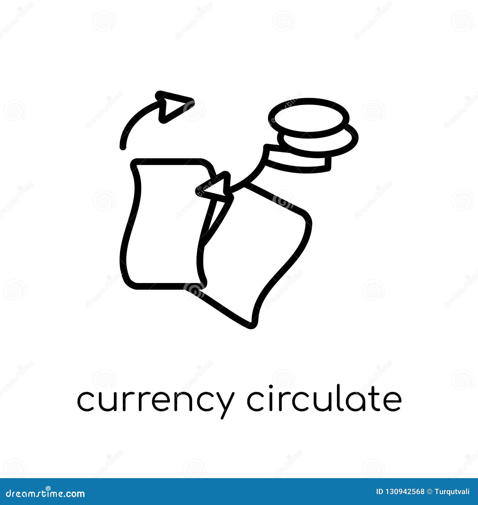 Currency Circulate Vector Icon On White Background. Flat Vector ...
