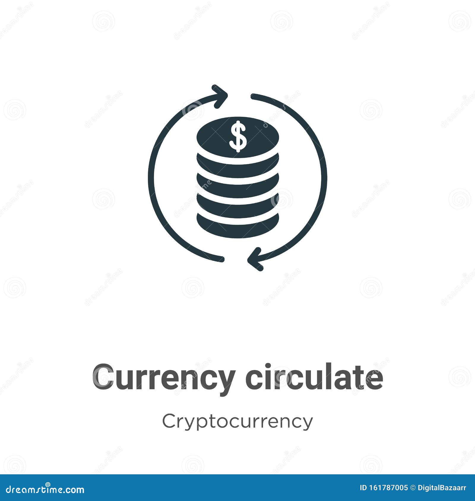 Currency Circulate Vector Icon On White Background. Flat Vector ...