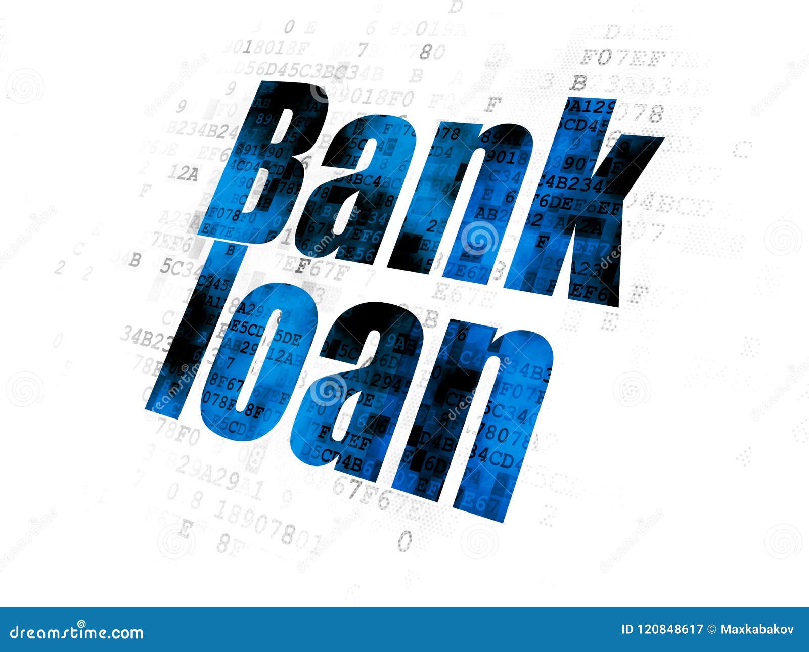 Currency Concept: Bank Loan on Digital Background Stock Illustration ...