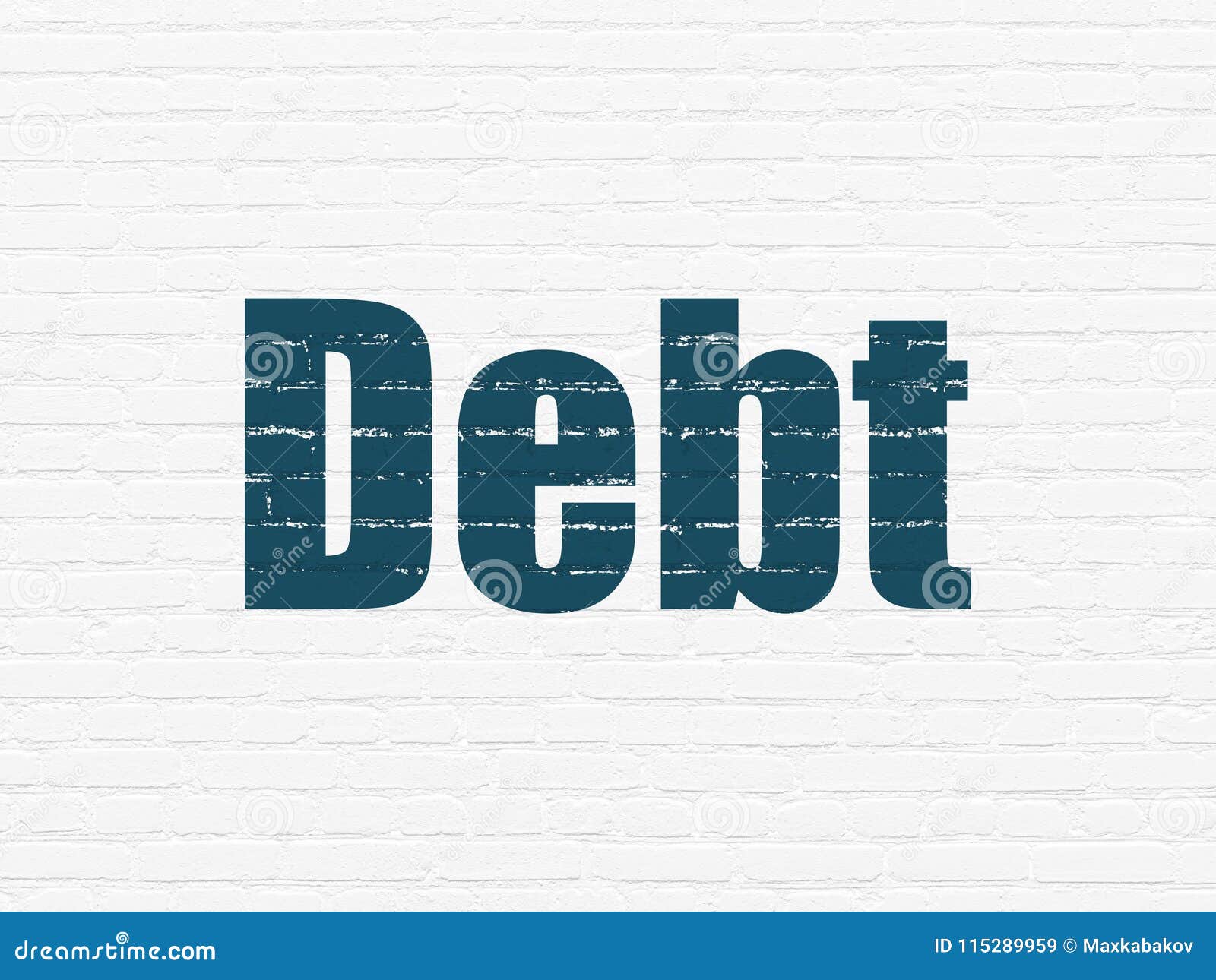 Currency Concept: Debt on Wall Background Stock Image - Image of ...