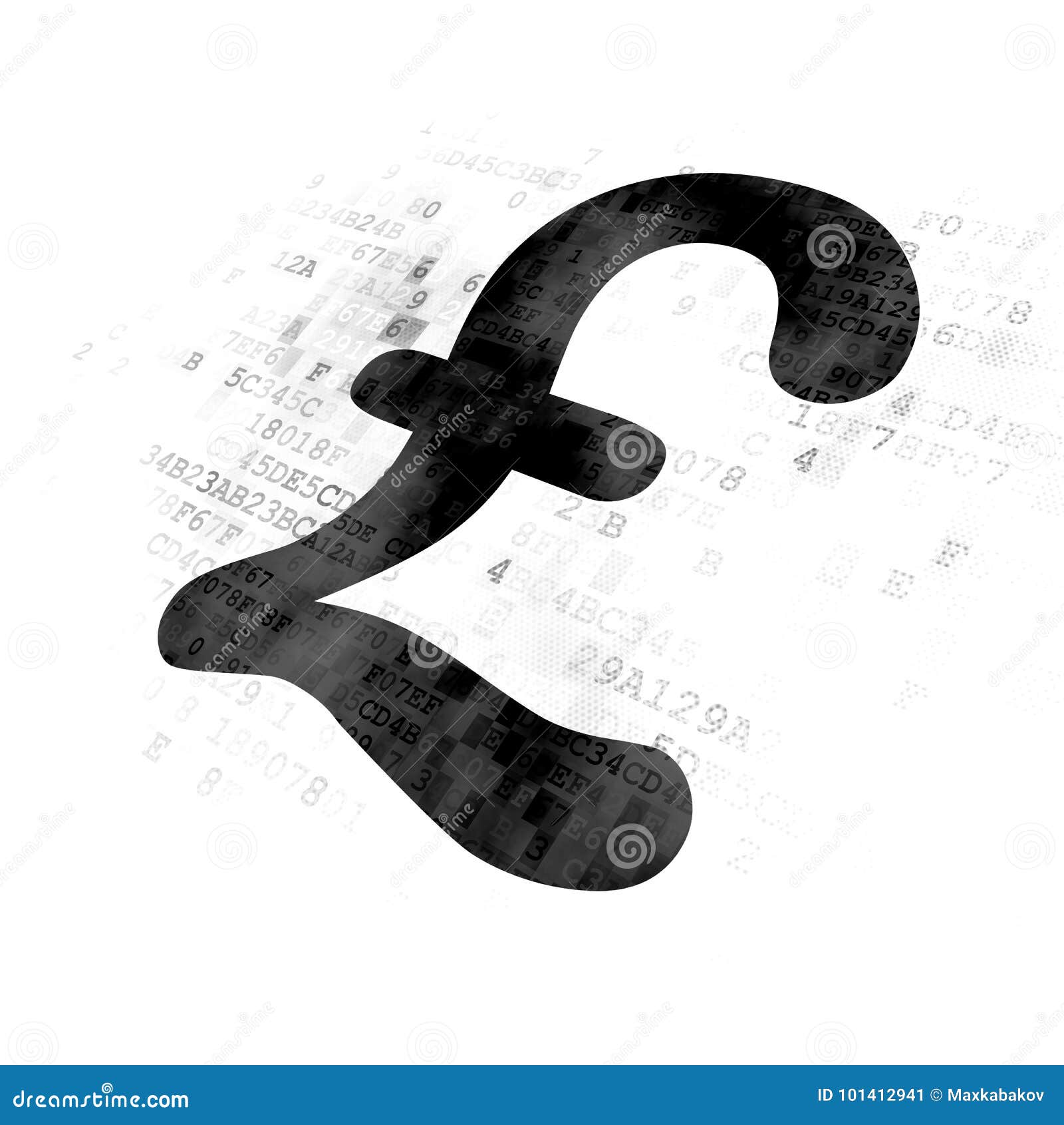 Currency Concept: Pound on Digital Background Stock Illustration ...