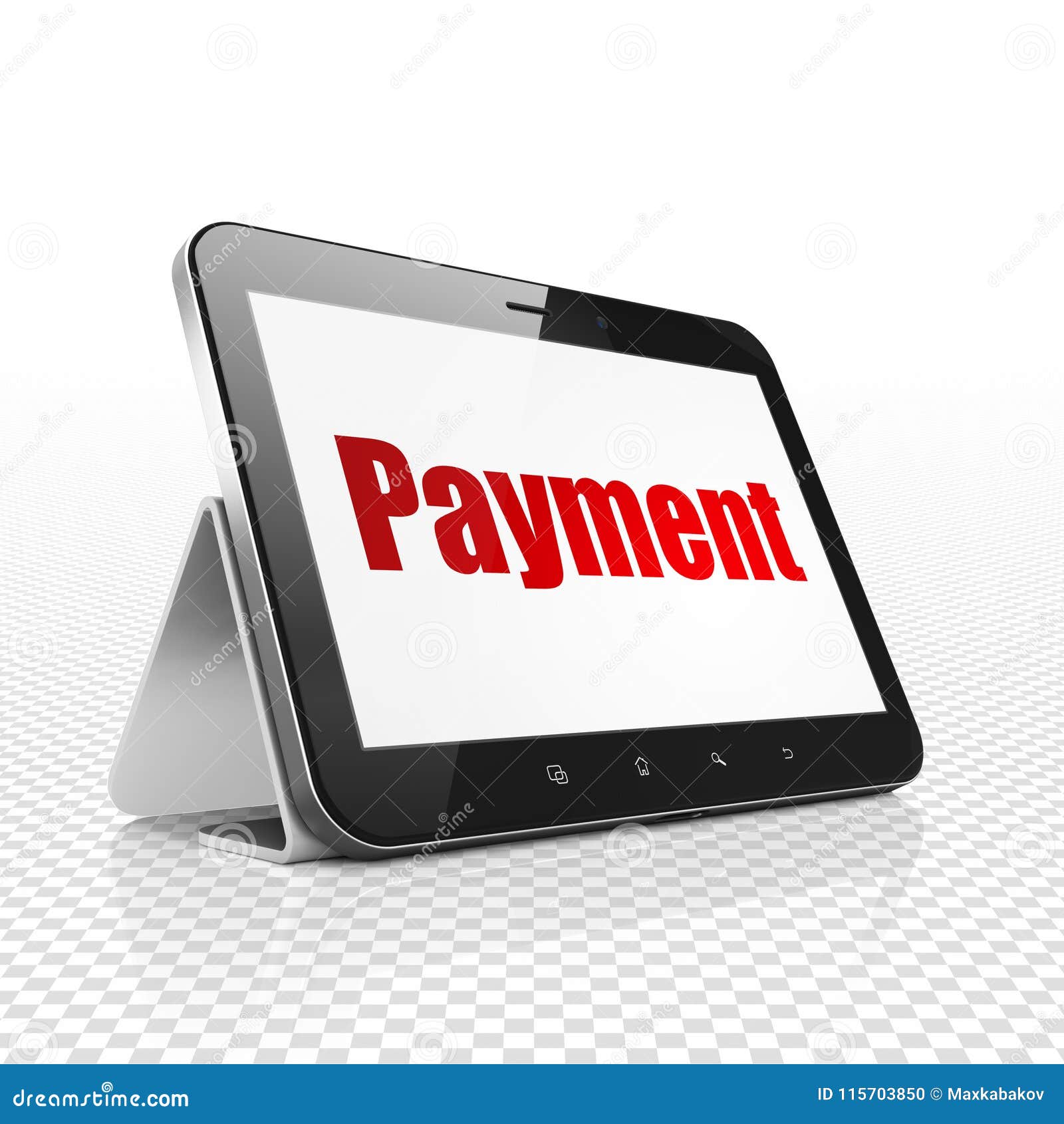 Currency Concept: Tablet Computer With Payment On Display Stock ...