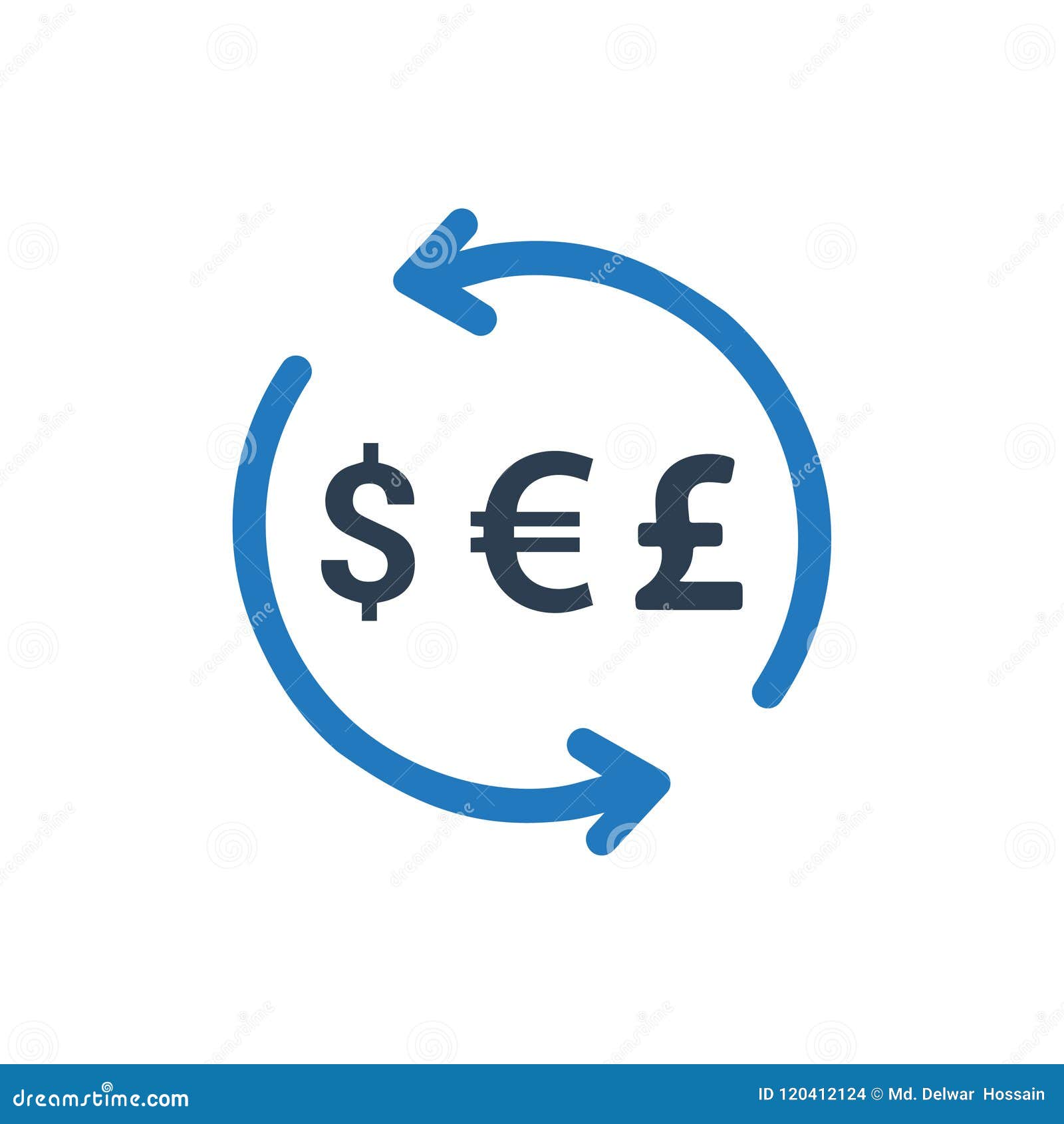 Currency Conversion Icon stock vector. Illustration of sign - 120412124