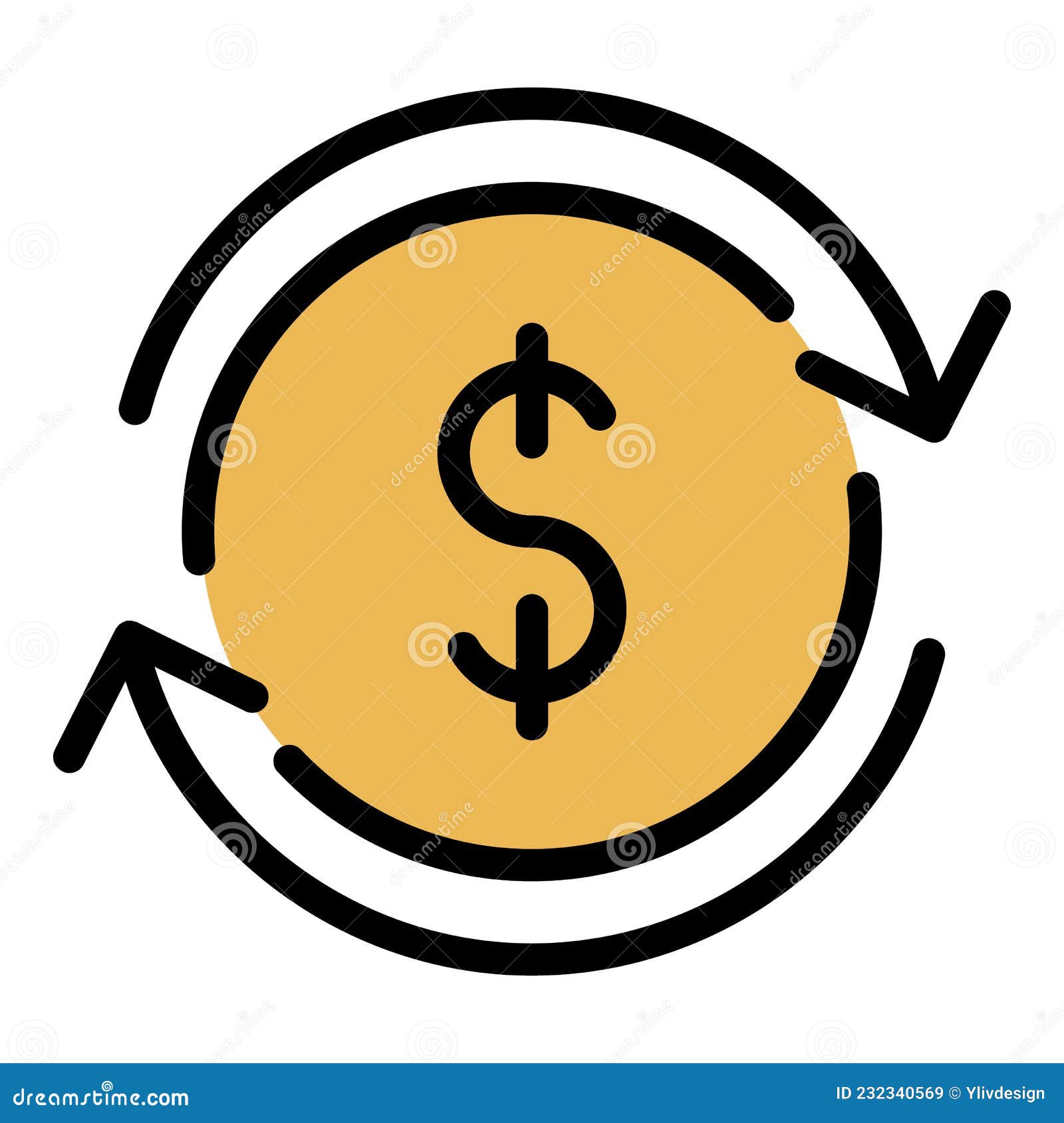 Currency Conversion, Dollar, Euro Icon. Blue Color Design Cartoon ...