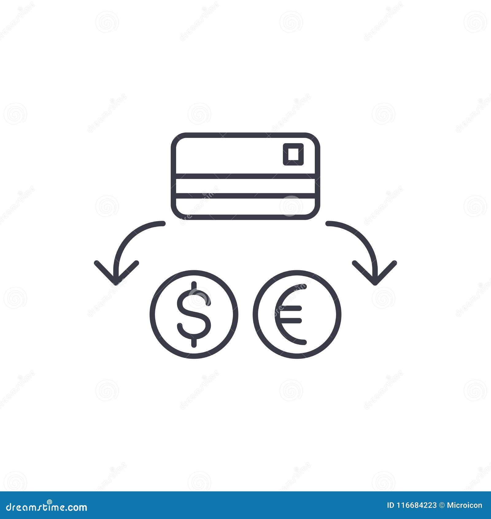 Currency Conversion Linear Icon Concept. Currency Conversion Line ...