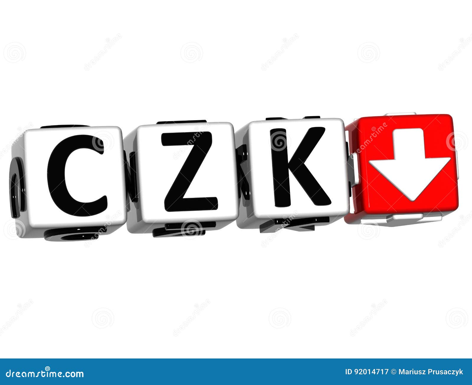 Currency CZK Rate Concept Symbol Button on White Background Stock ...
