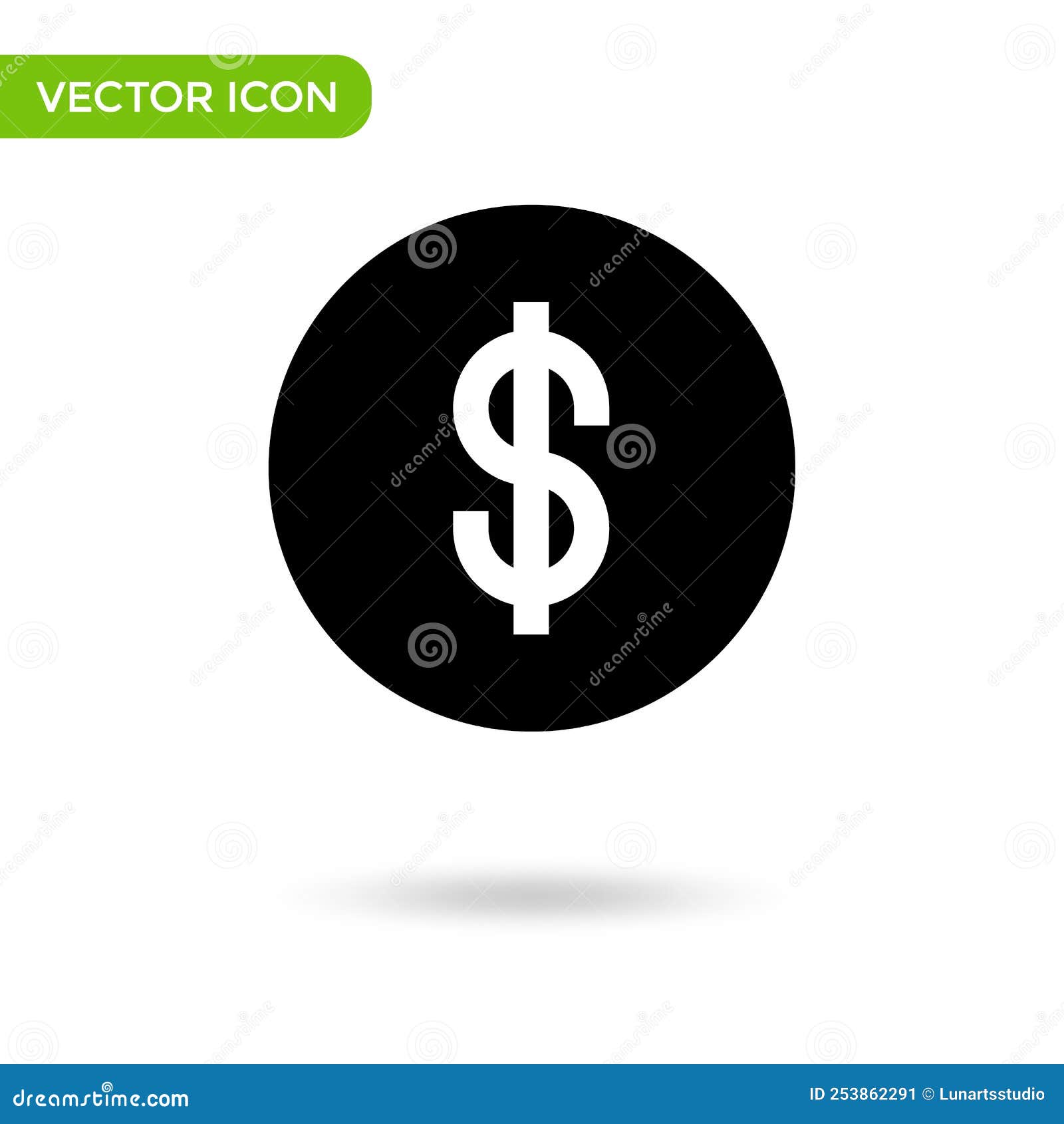 Currency Dollar Icon. Minimal and Creative Icon Isolated on White ...