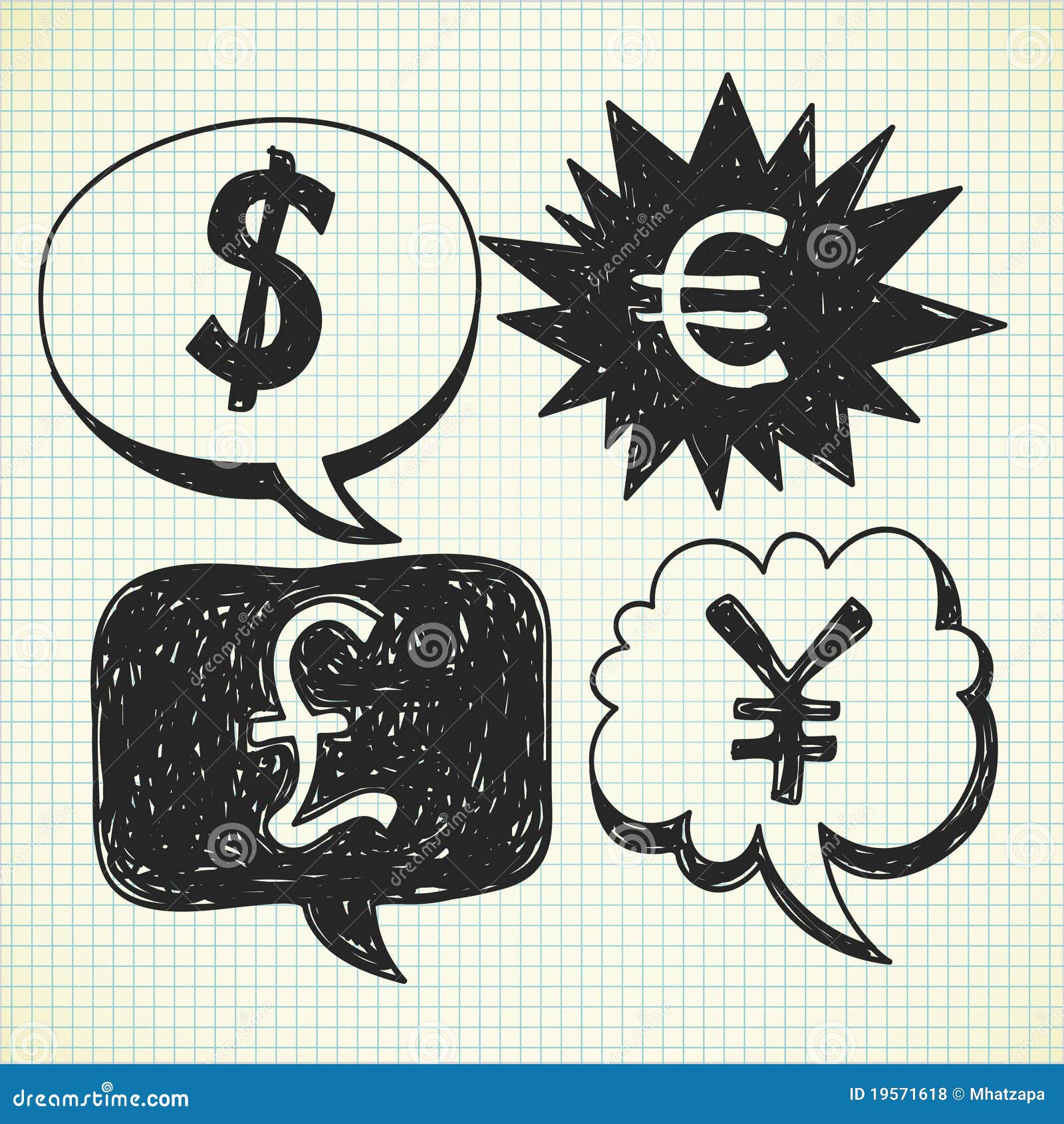 Currency doodle stock vector. Illustration of currency - 19571618