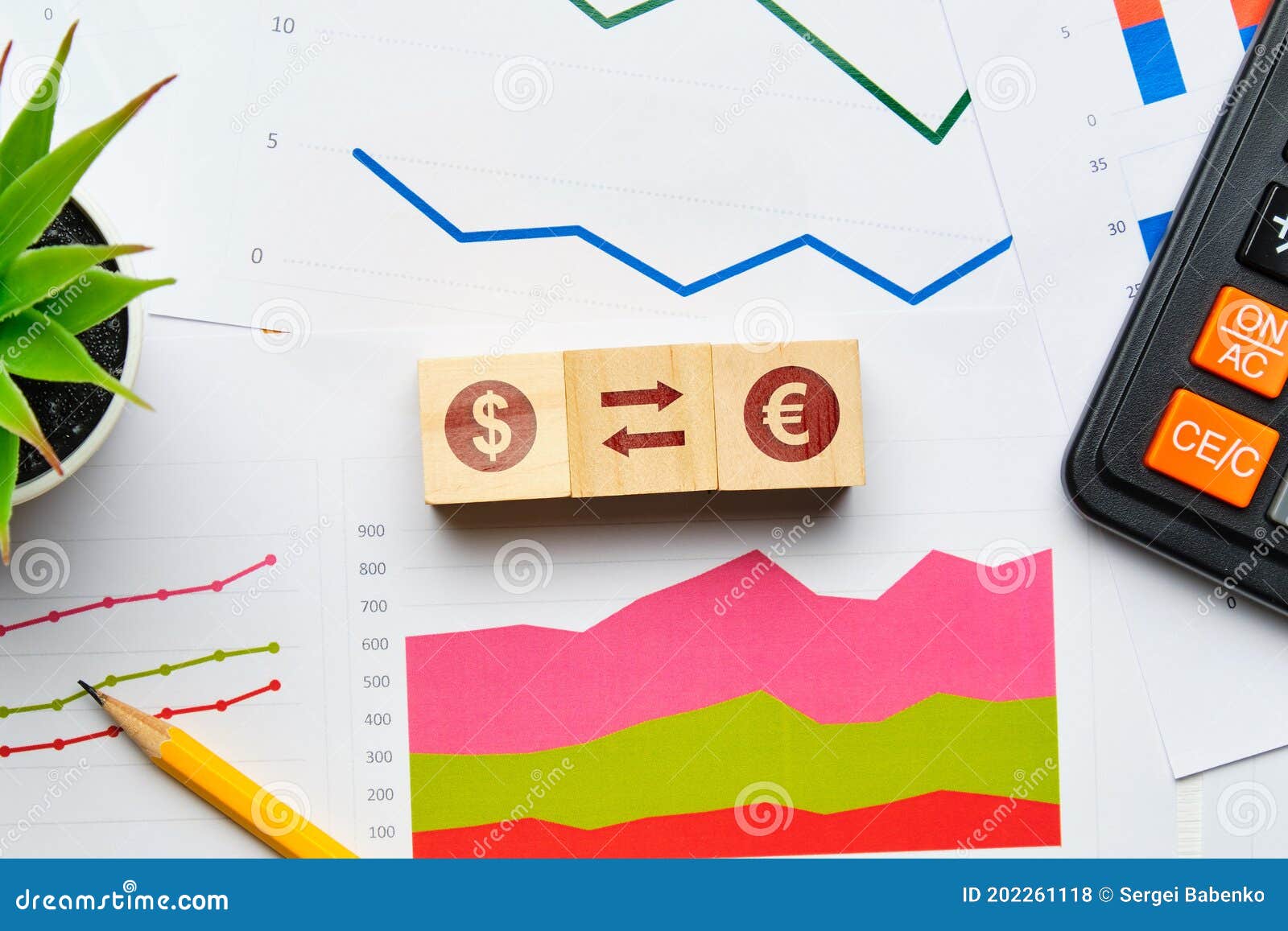 Currency Exchange Concept with Paper Charts and Reports Stock Photo ...