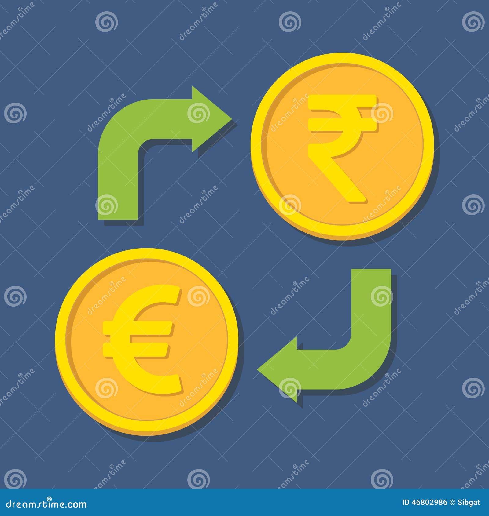 Currency Exchange. Euro and Rupee Stock Vector - Illustration of ...