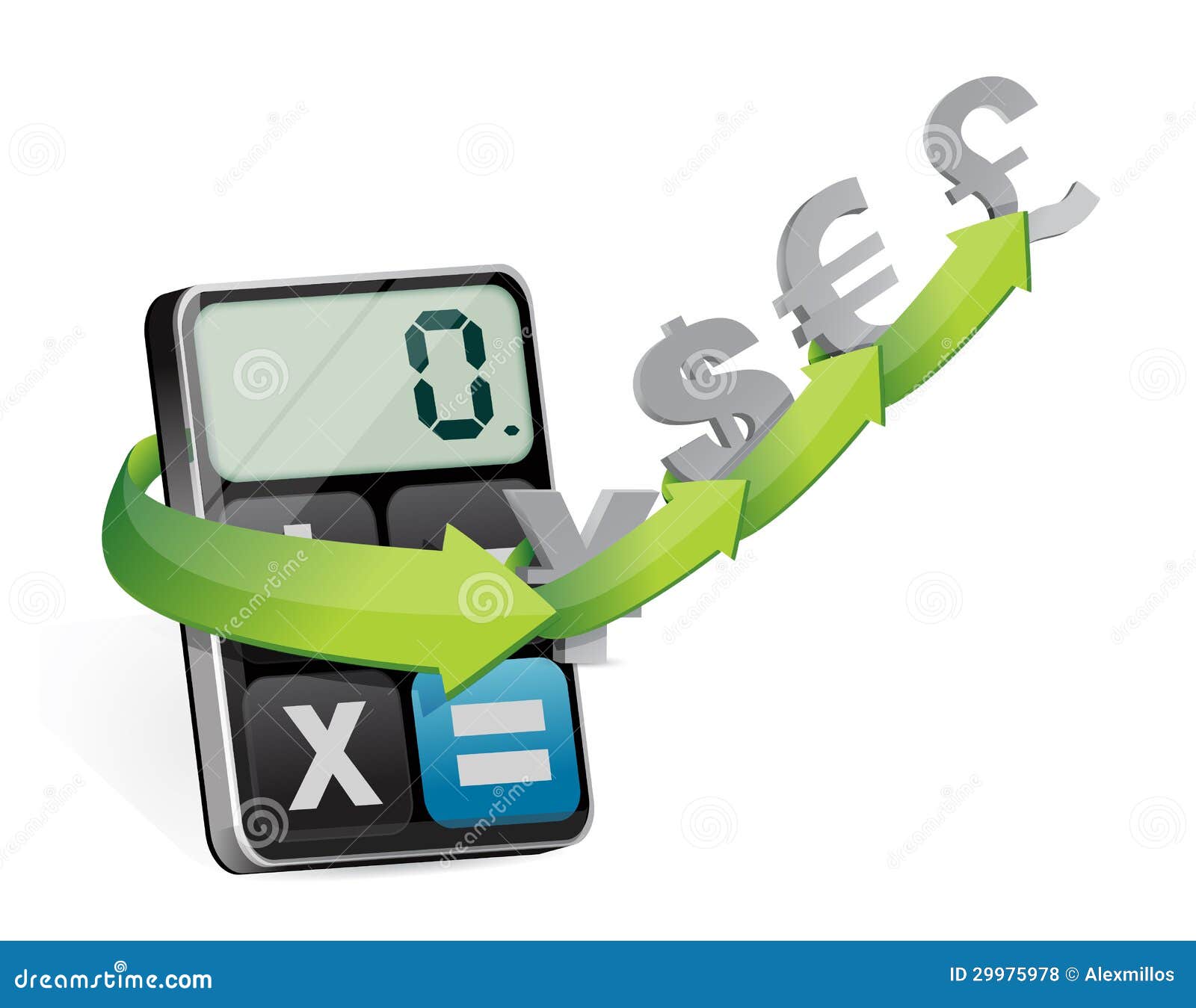 Currency Exchange and Modern Calculator Stock Illustration ...