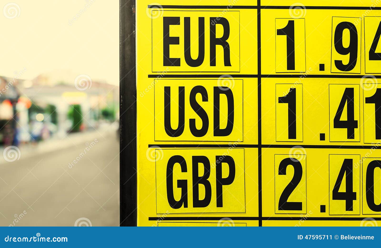 Currency Exchange Rates Board at Street Stock Image - Image of national ...