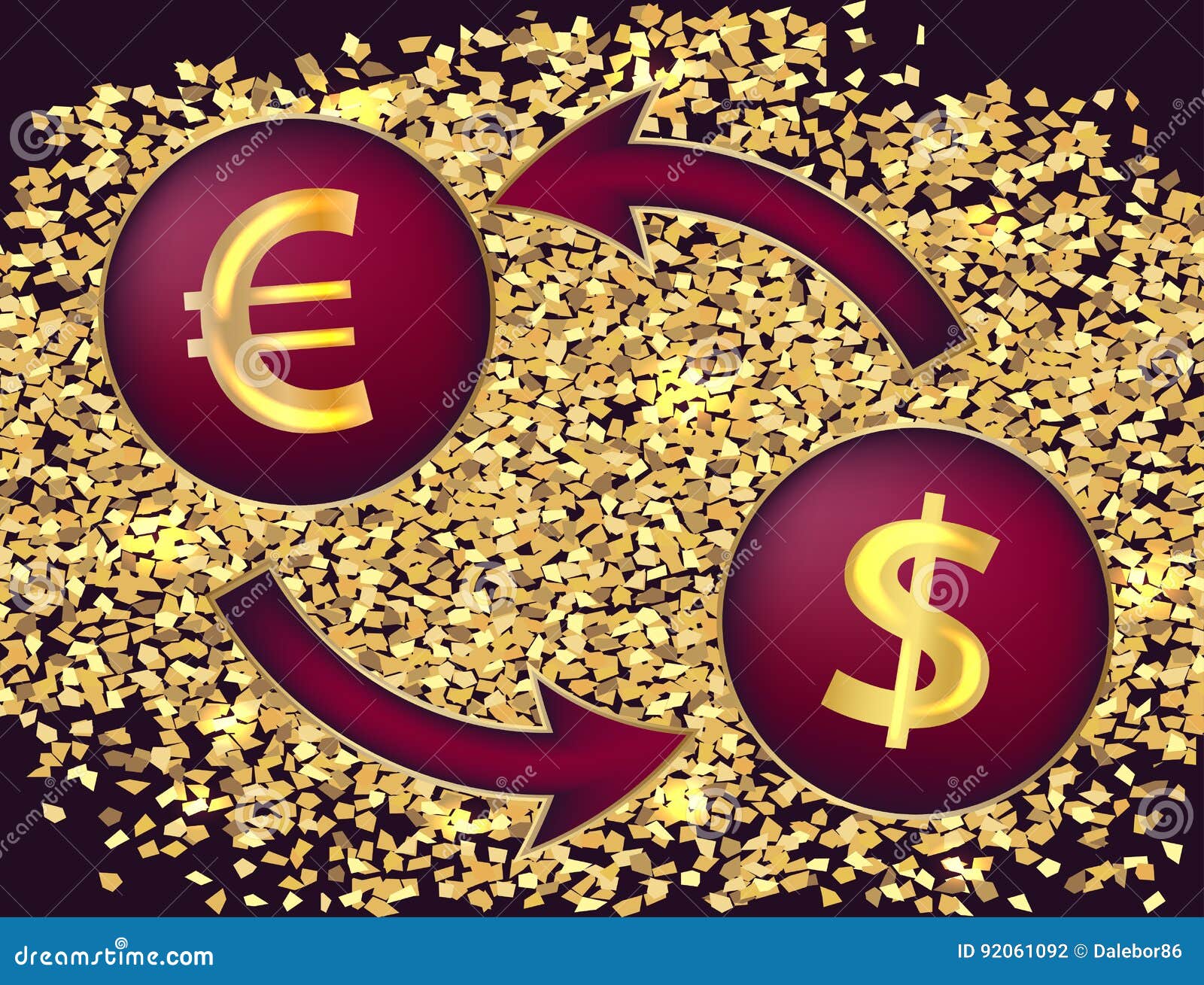 Currency Exchange.Symbols of the Dollar and the Euro Stock Vector ...