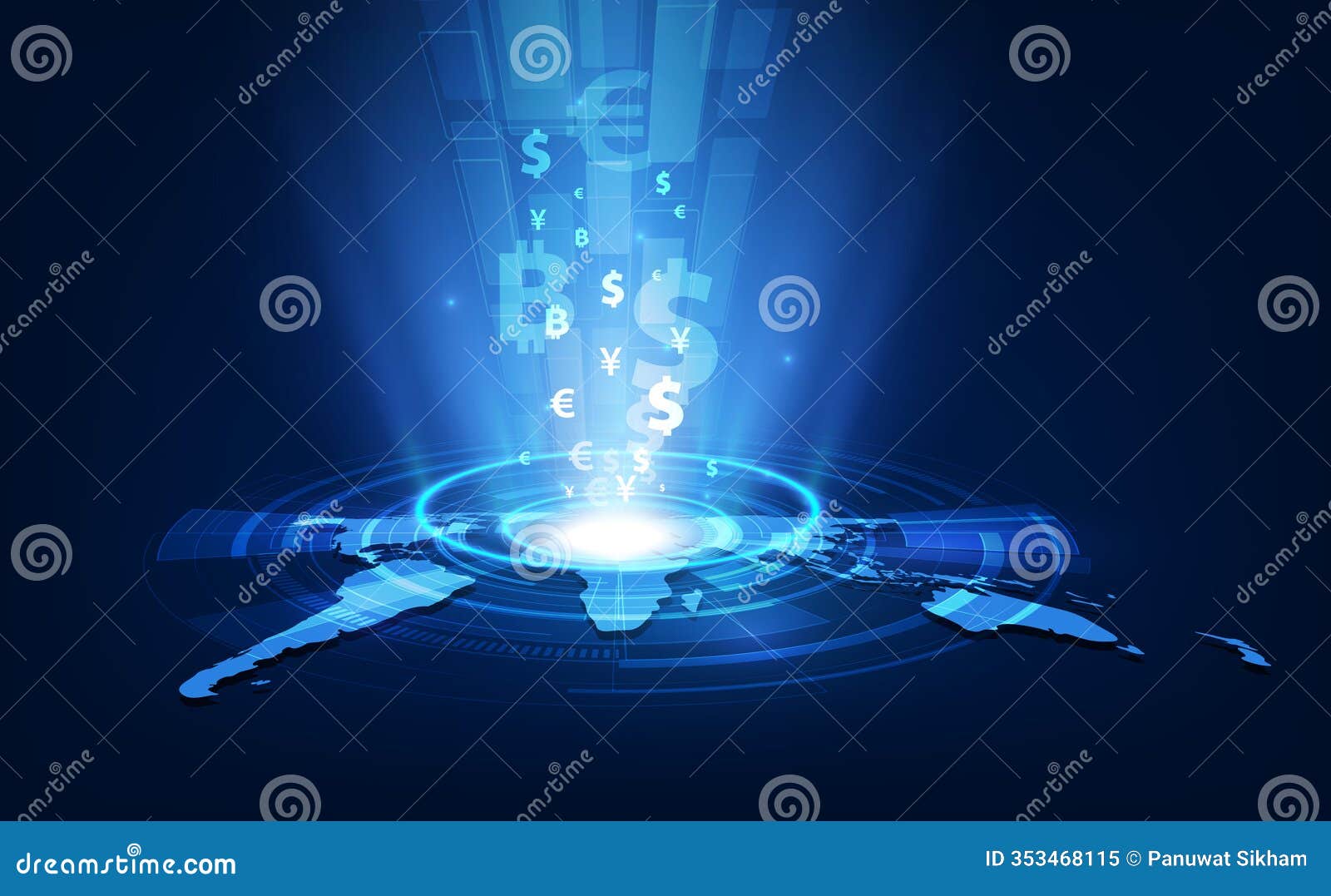 Currency Exchange Technology Blue Abstract Speed Network Stock ...