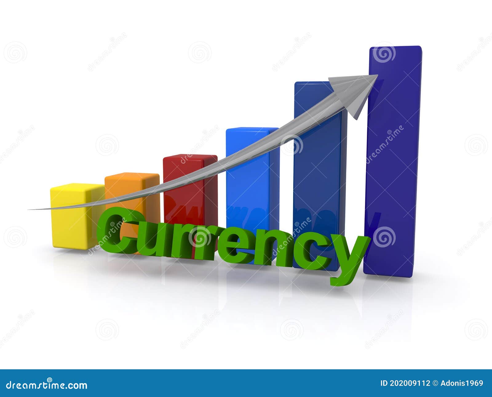 Currency and Graph on White Stock Illustration - Illustration of blue ...