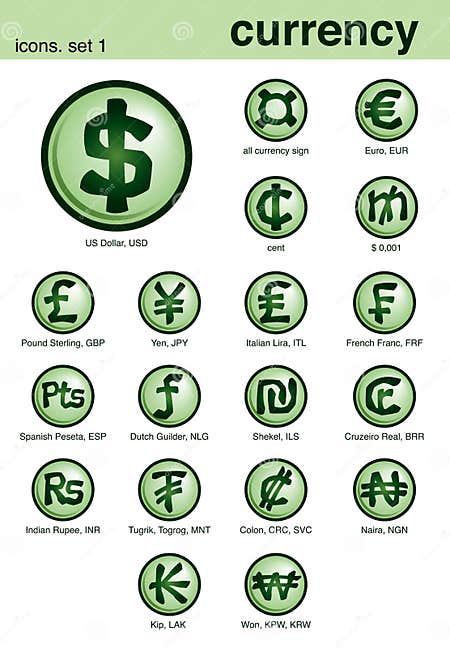 Currency icons stock vector. Illustration of finances - 1794193