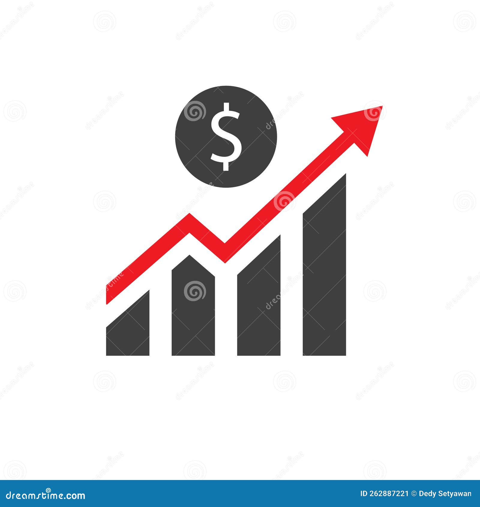Currency increase sign stock vector. Illustration of growth - 262887221