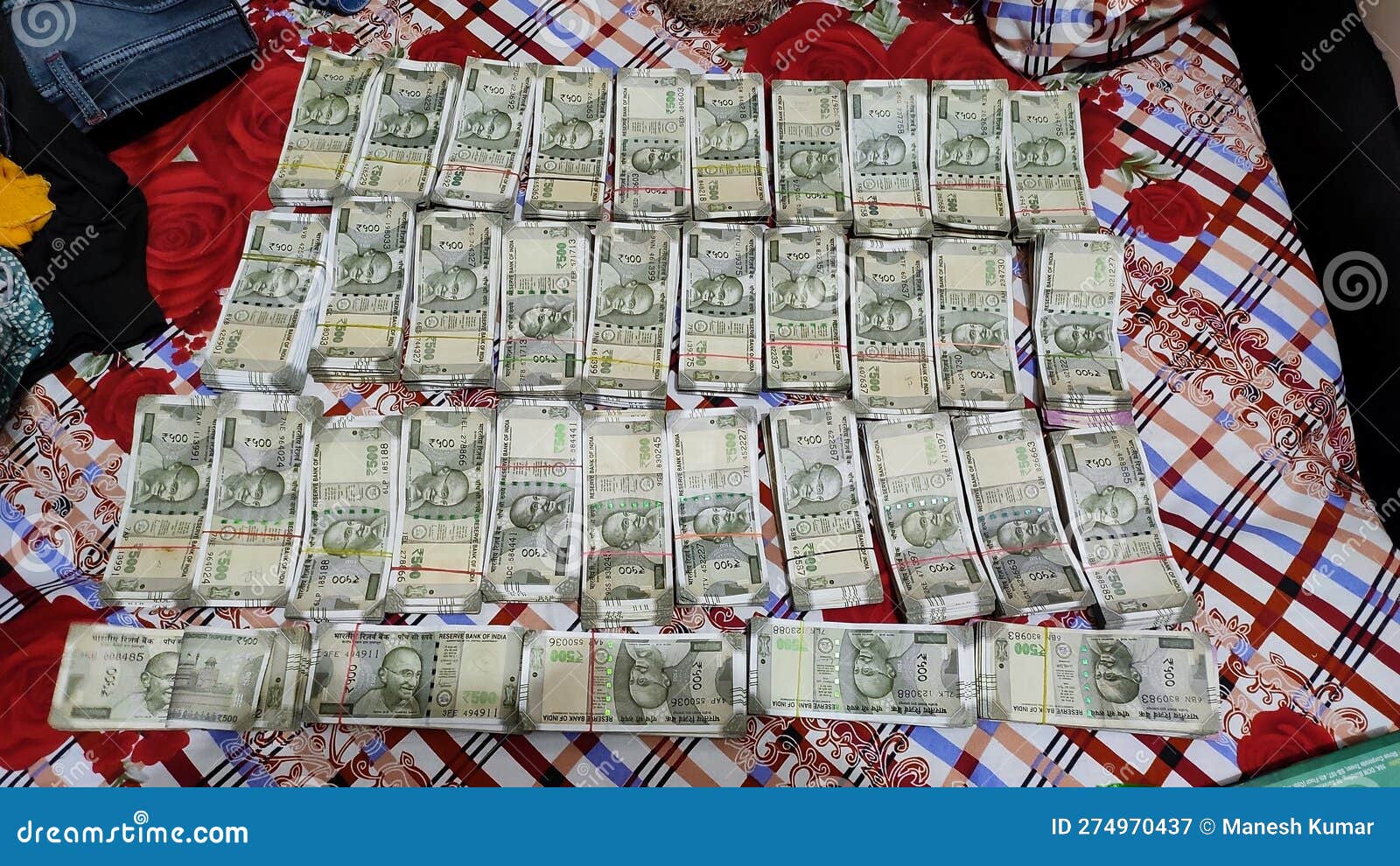 Currency Indian Five Hundred Rupee Note Stock Image - Image of textile ...