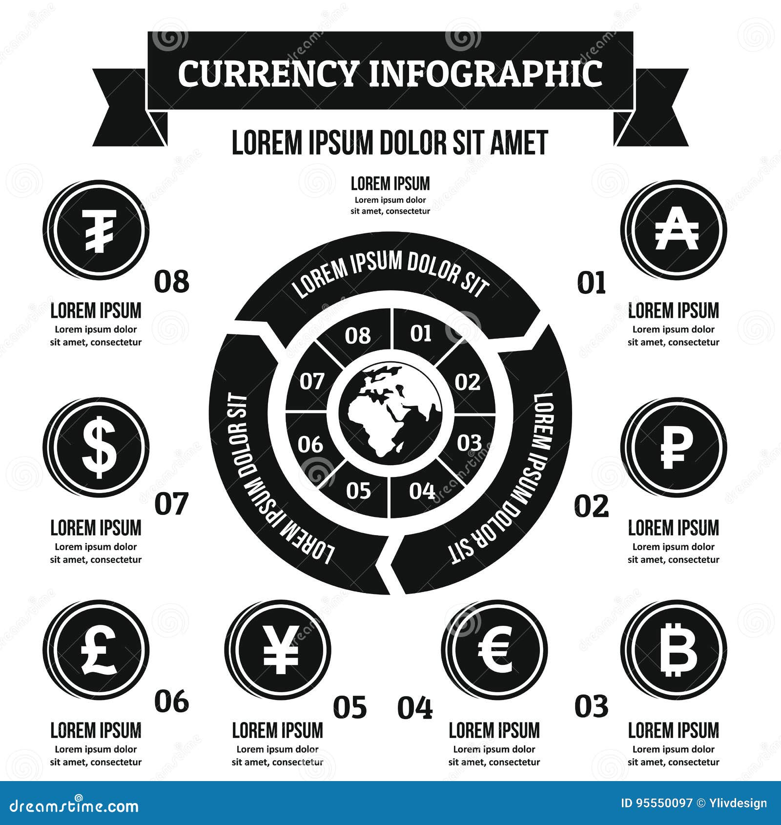 Currency Infographic Concept, Simple Style Stock Vector - Illustration ...