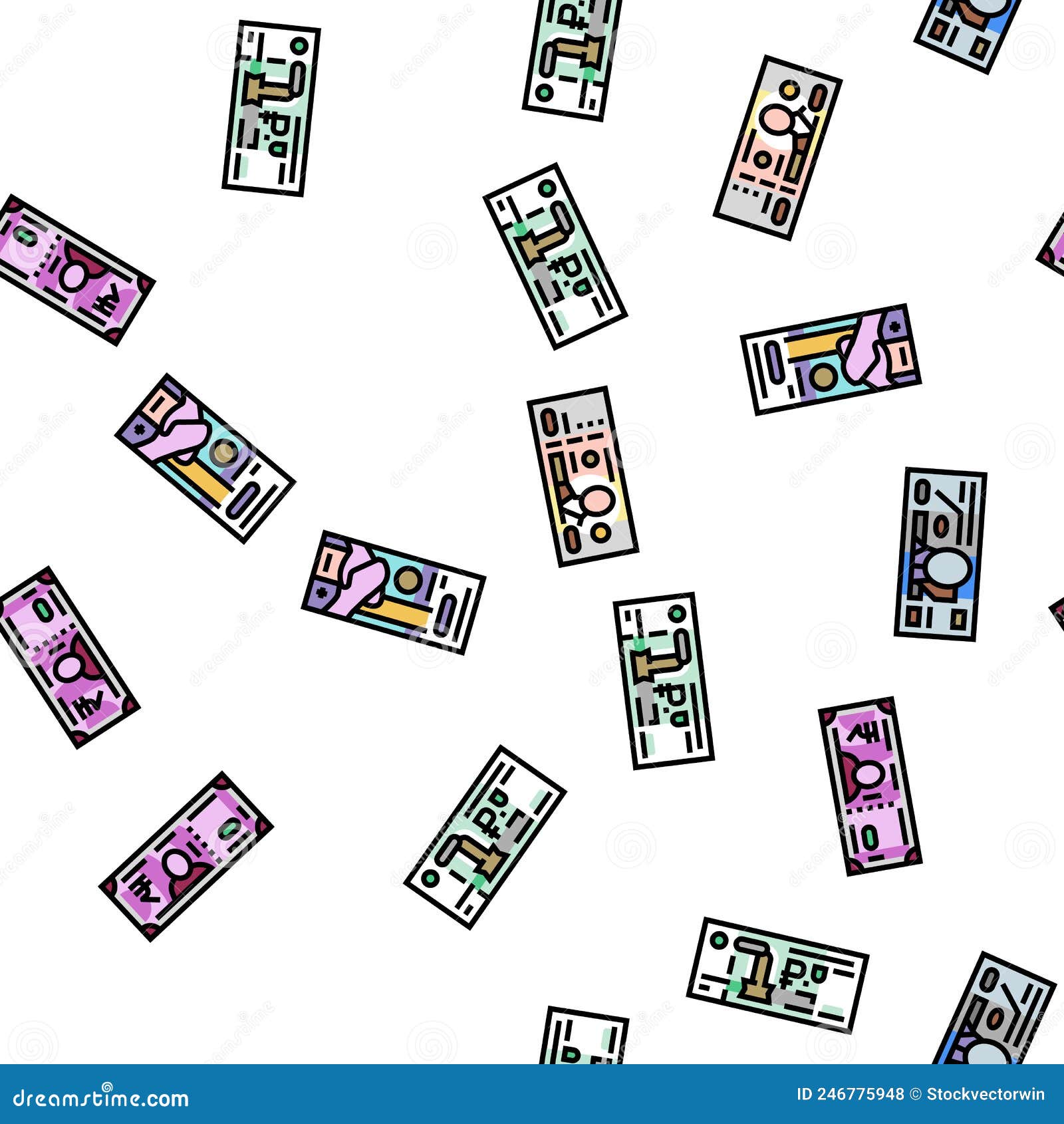 Currency International Finance Vector Seamless Pattern Stock ...