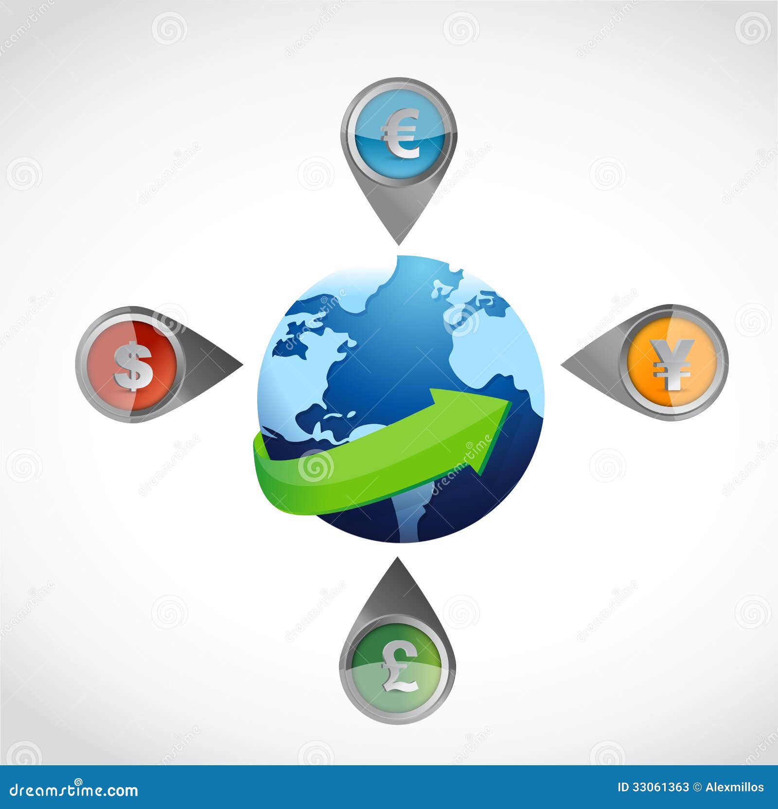 Currency Management Arrange All the World. Stock Illustration ... Currency Management Arrange All the World. Stock Illustration ...