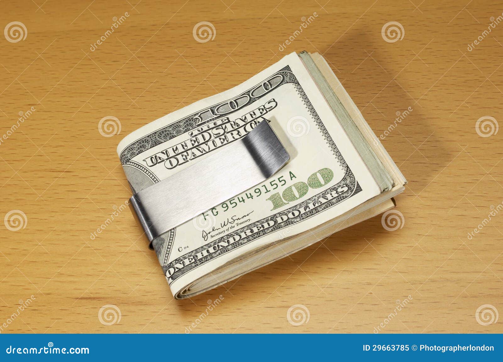 Currency in Money Clip stock image. Image of business - 29663785