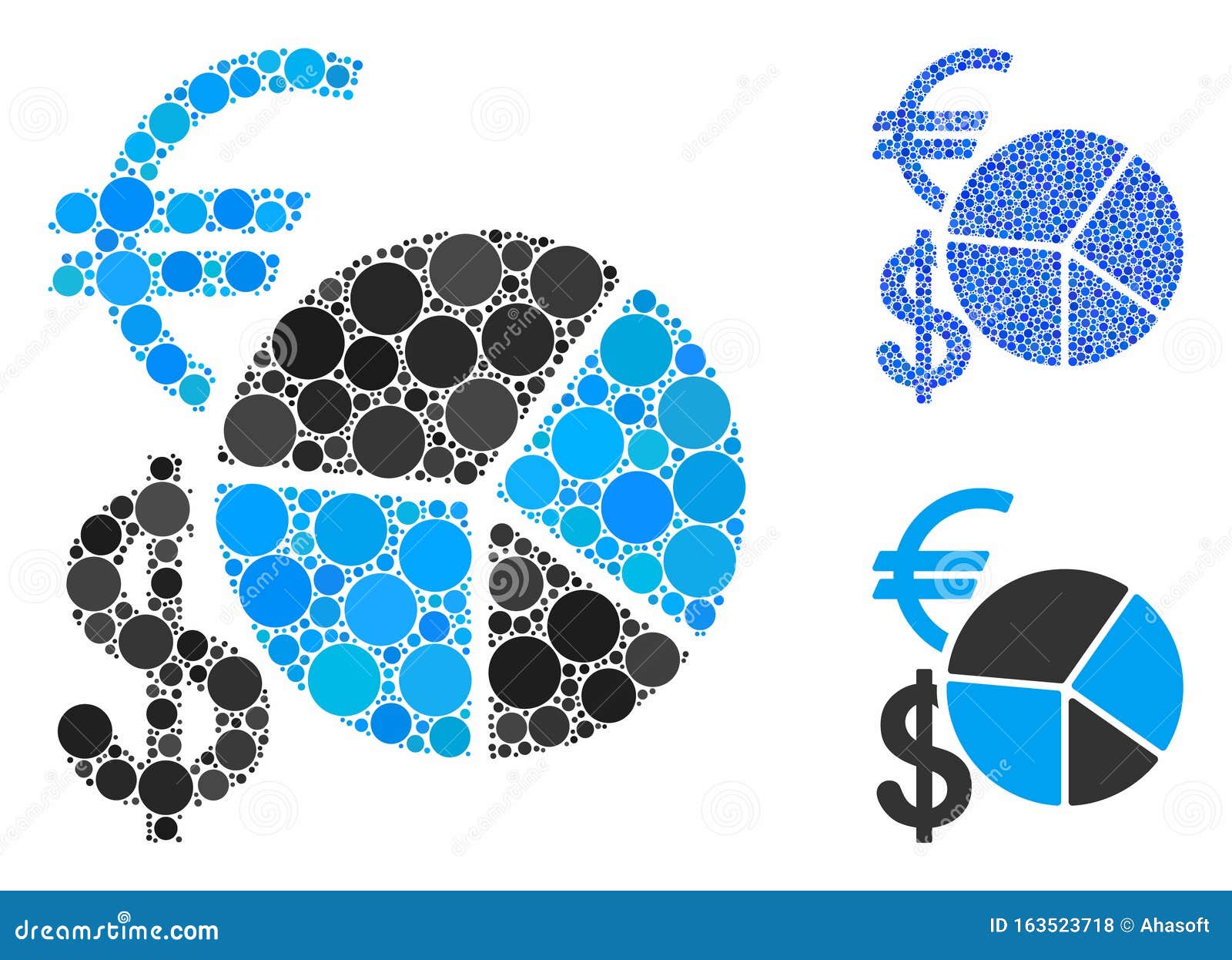 Currency Pie Chart Composition Icon of Circles Stock Illustration ...