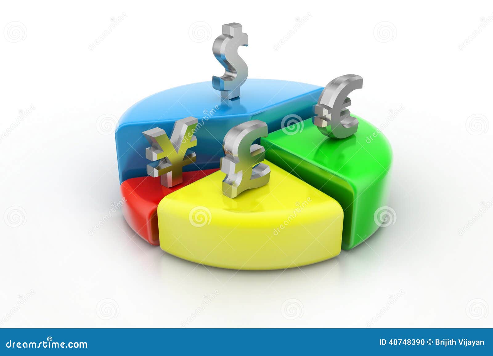 Currency pie chart stock illustration. Illustration of prosperity ...