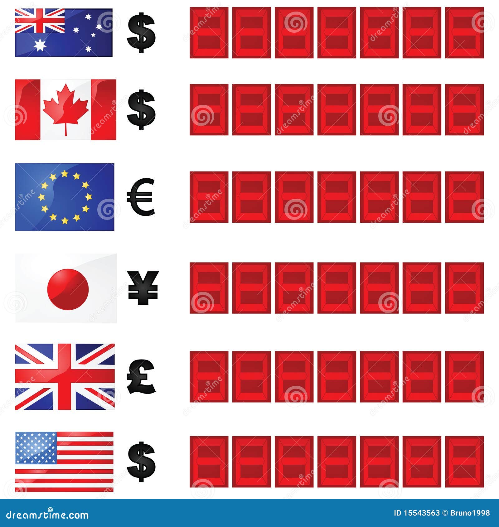 Currency rates board stock vector. Illustration of graphic - 15543563