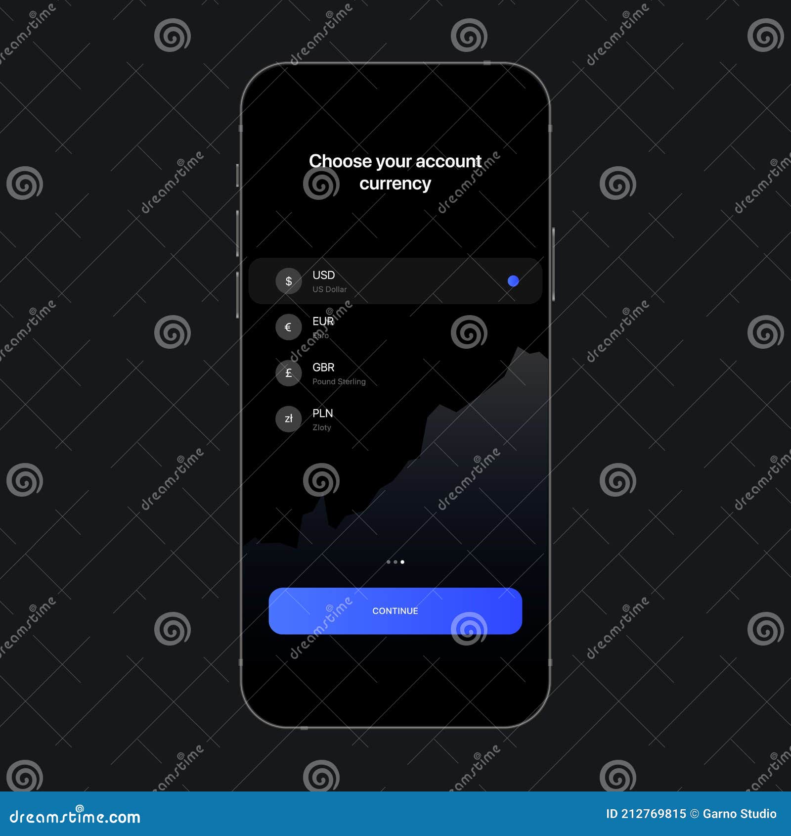 Currency Selection UI Screen Concept. Banking App Stock Vector ...