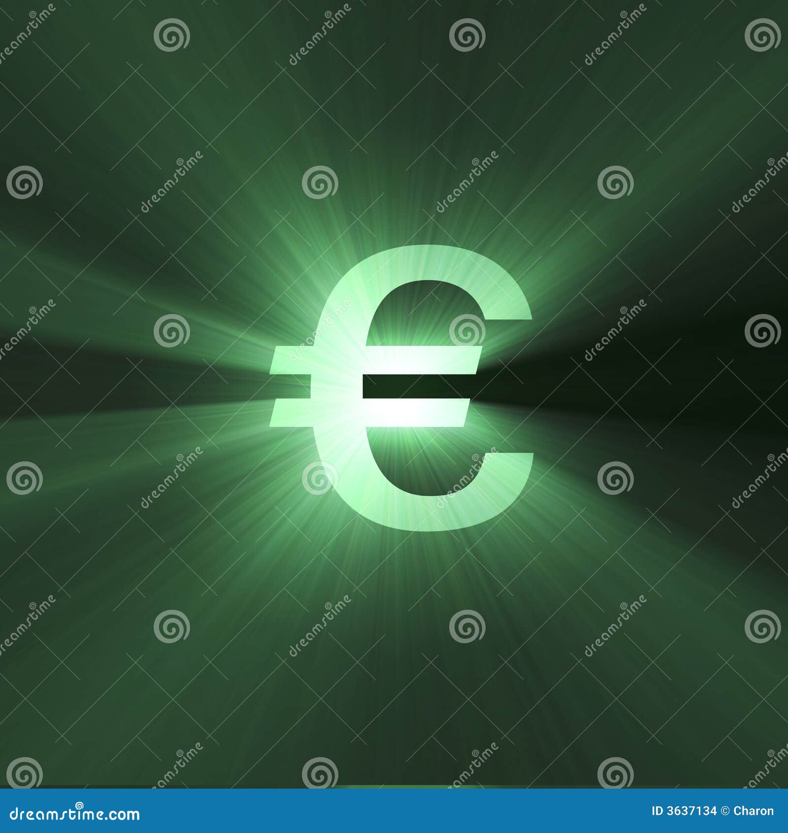 Currency Sign Euro Shining Light Flare Stock Illustration ...