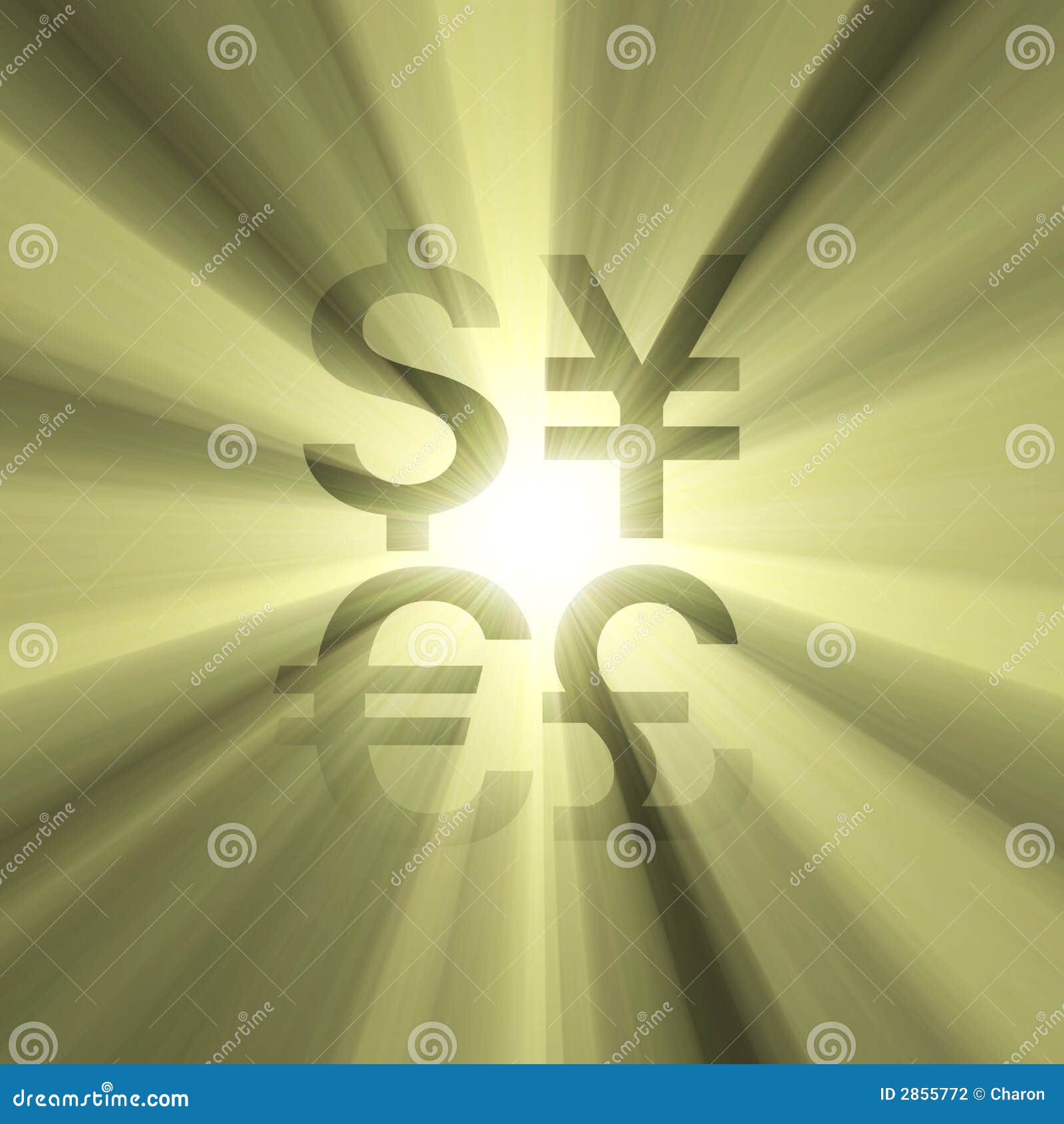 Currency Sign Money Sun Light Flare Stock Illustration - Illustration ...