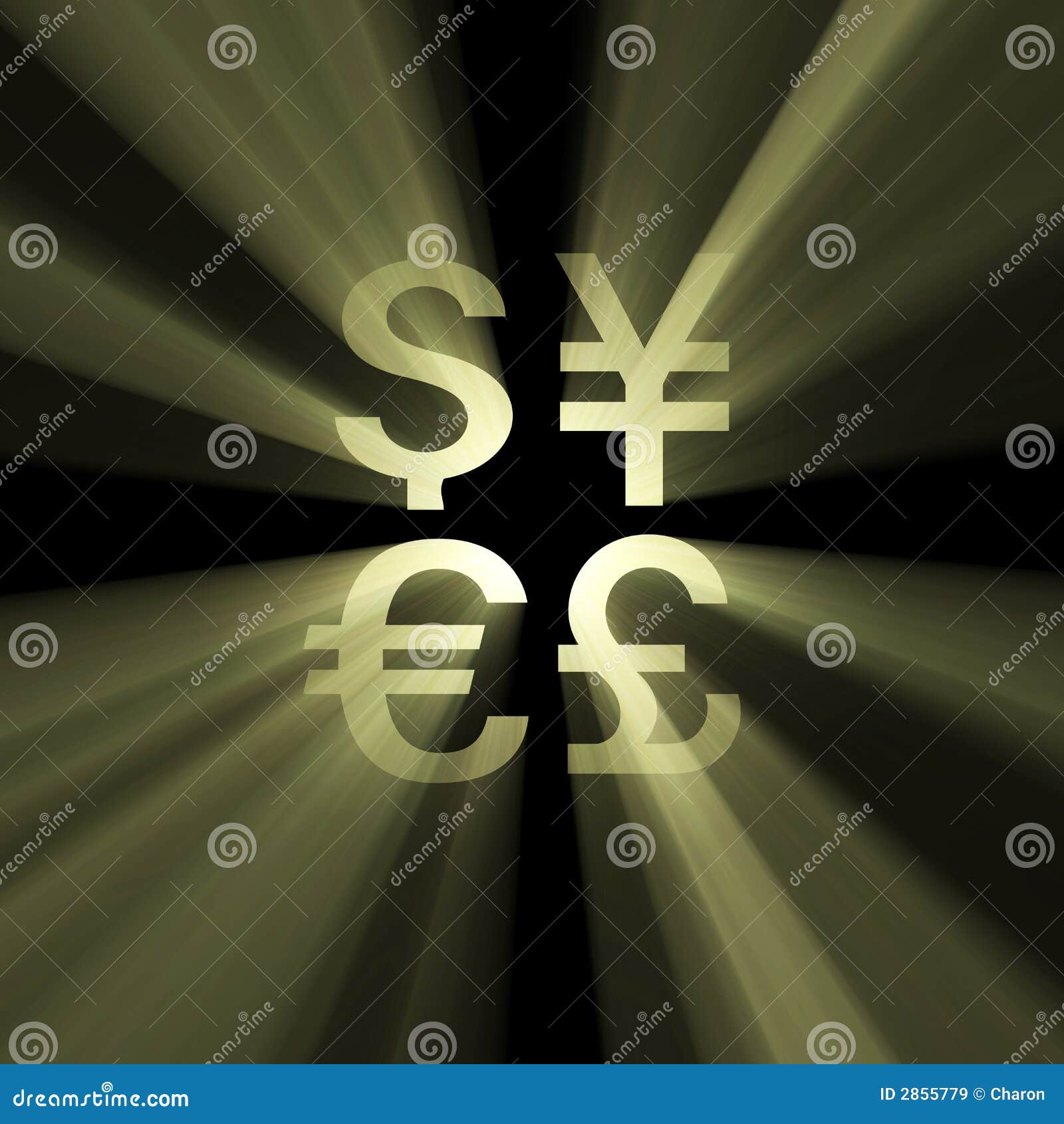 Currency Sign Money Sun Light Flare Stock Illustration - Illustration ...