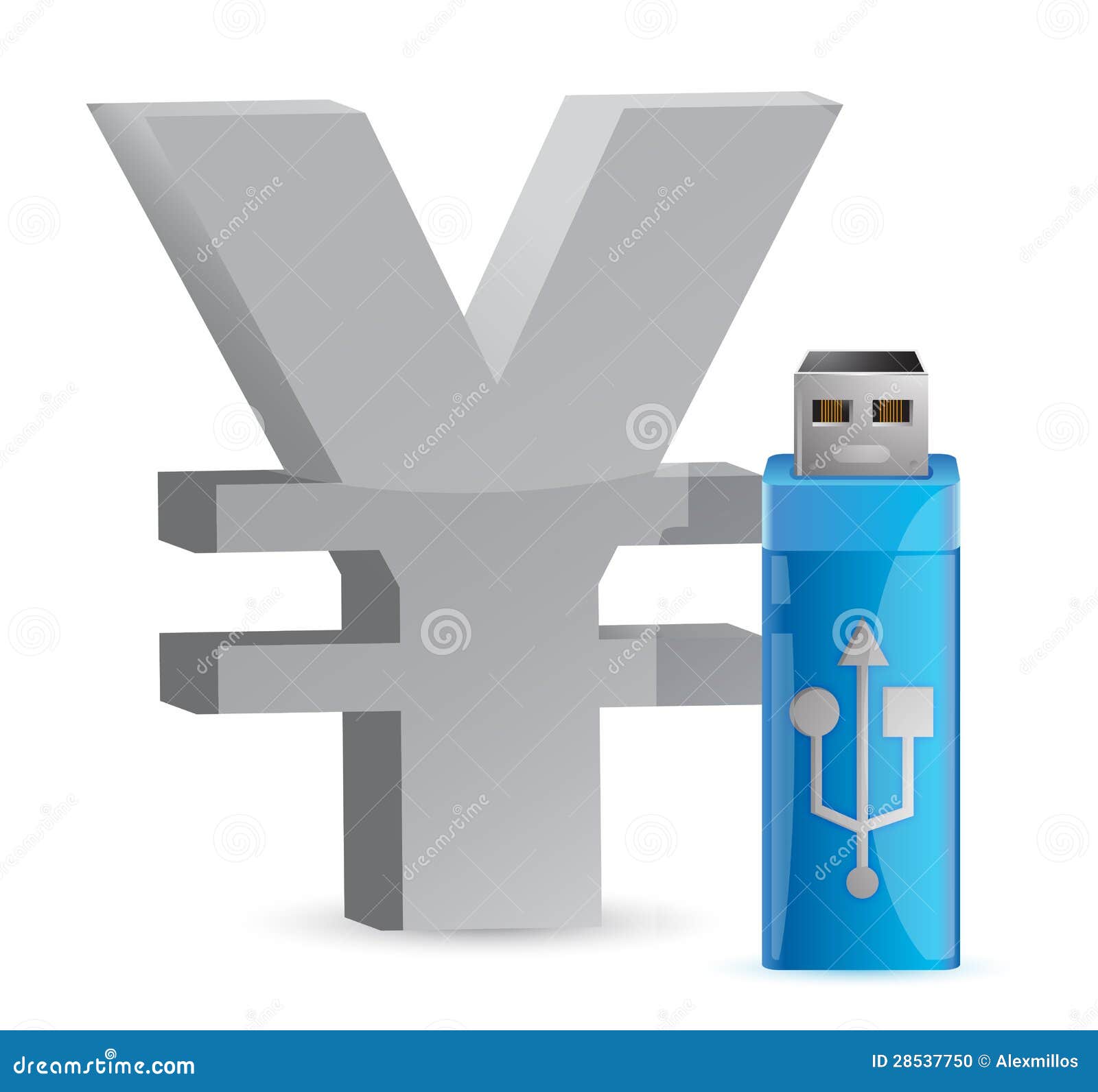 Currency Sign USB Memory Stick Stock Illustration - Illustration of ...
