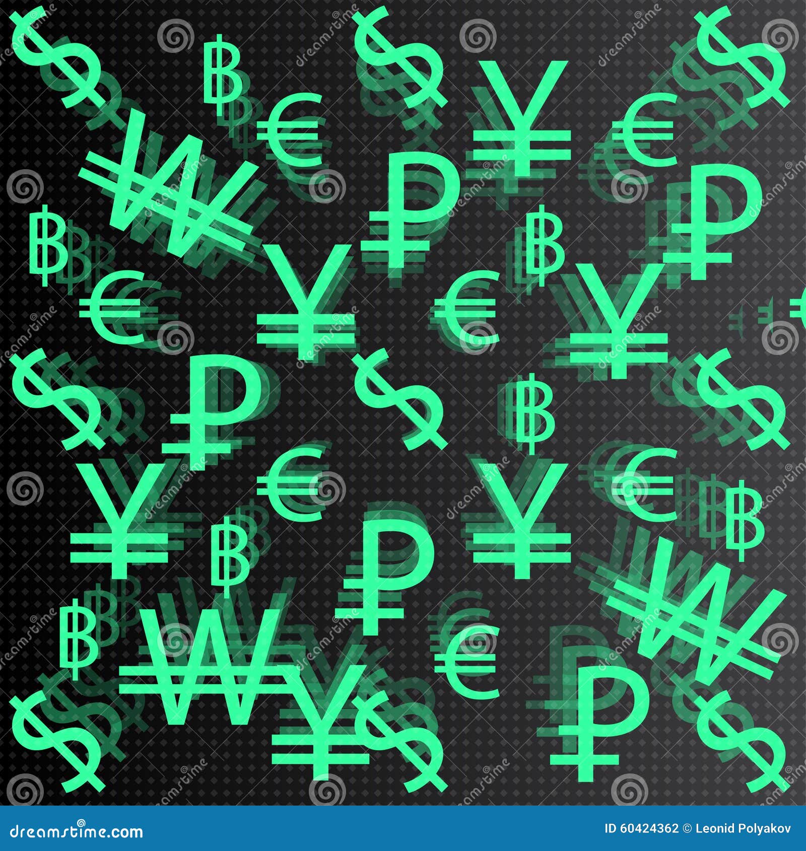Currency Signs on a Dark Background Stock Vector - Illustration of ...