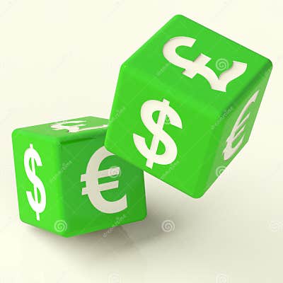 Currency Signs on Dice stock illustration. Illustration of forex - 22509156