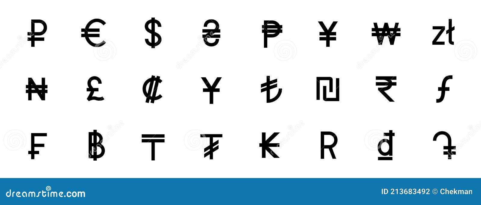 Currency Signs of Different Countries. Set of Vector Currency Symbols ...