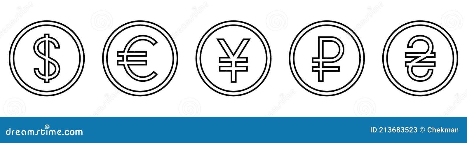 Currency Signs of Different Countries. Set of Vector Currency Symbols ...