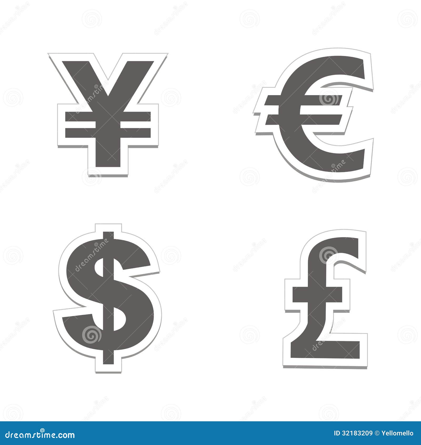 Currency Sticker Sets - Black Colour Stock Vector - Illustration of ...