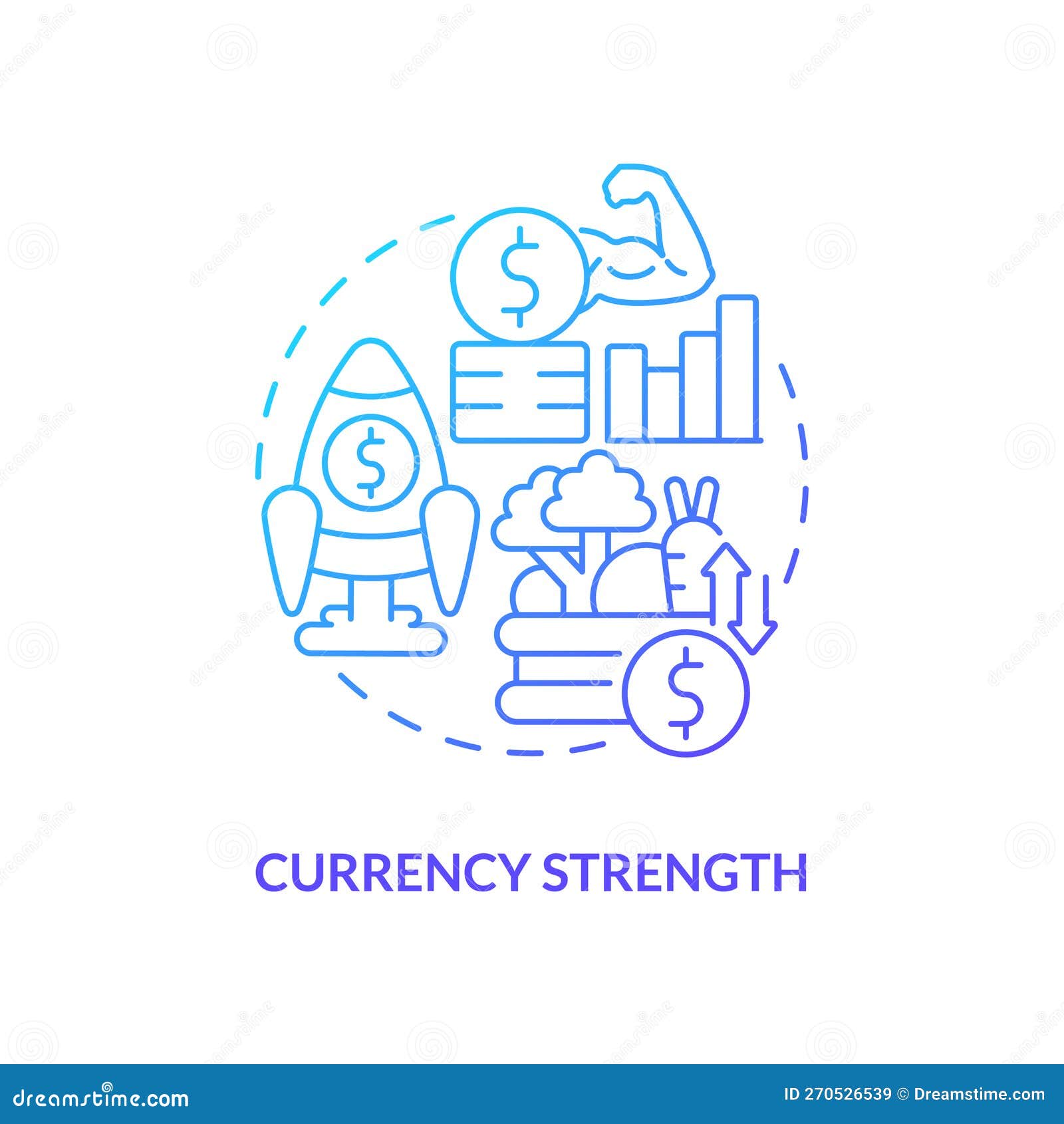 Lagging Indicators Blue Gradient Concept Icon Vector Illustration ...