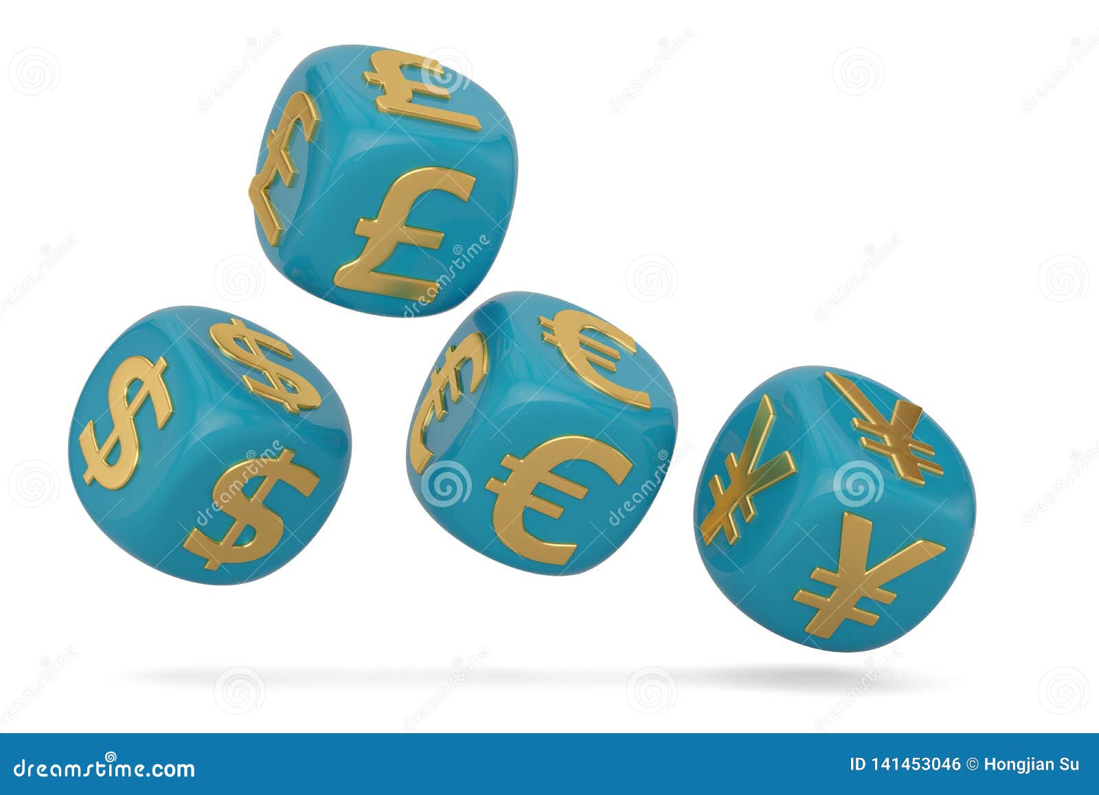 Currency Symbol with Cube Isolated on White Background. 3D Illustration ...