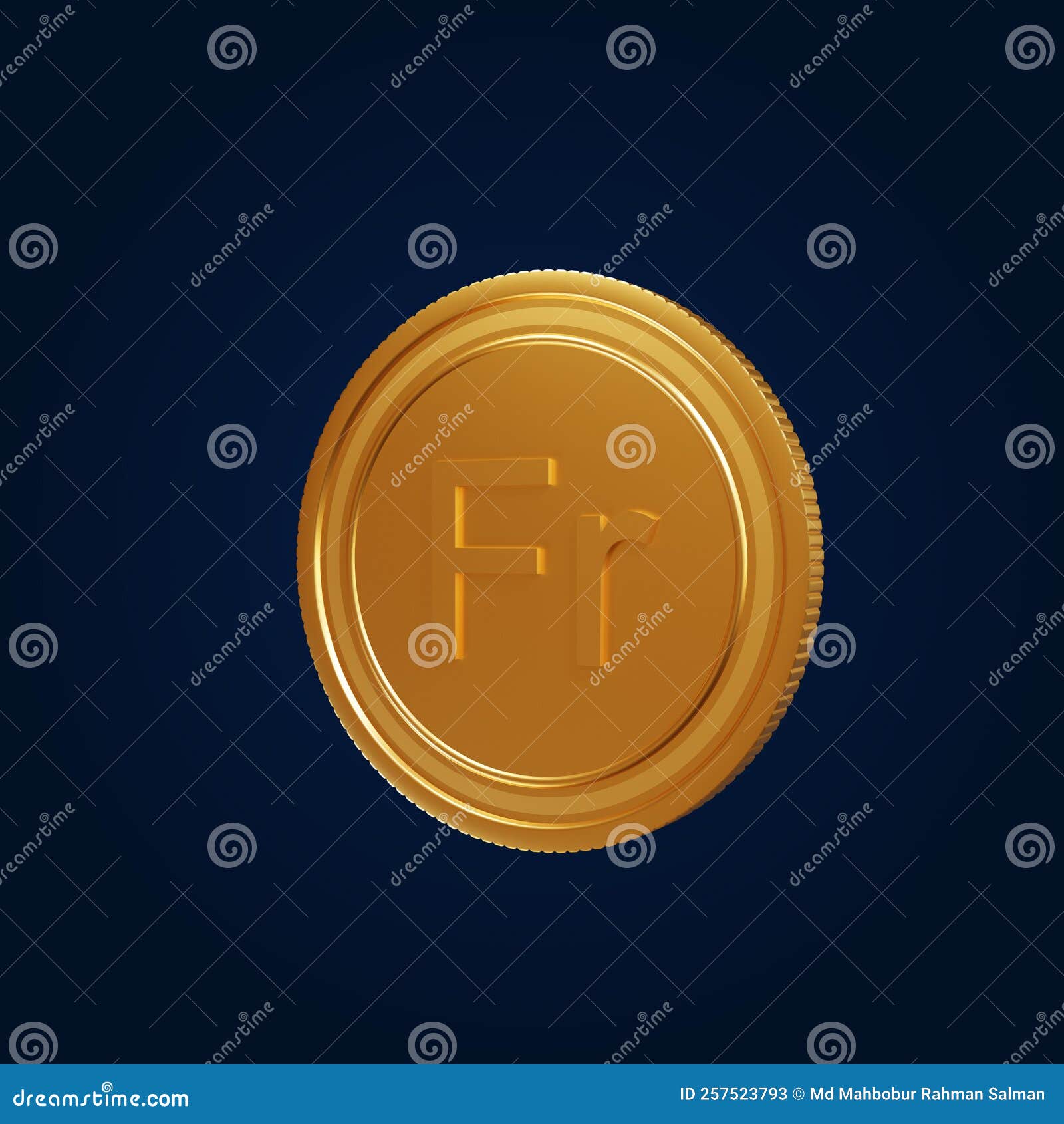 Currency Symbol Franc 3D Illustration Stock Illustration - Illustration ...