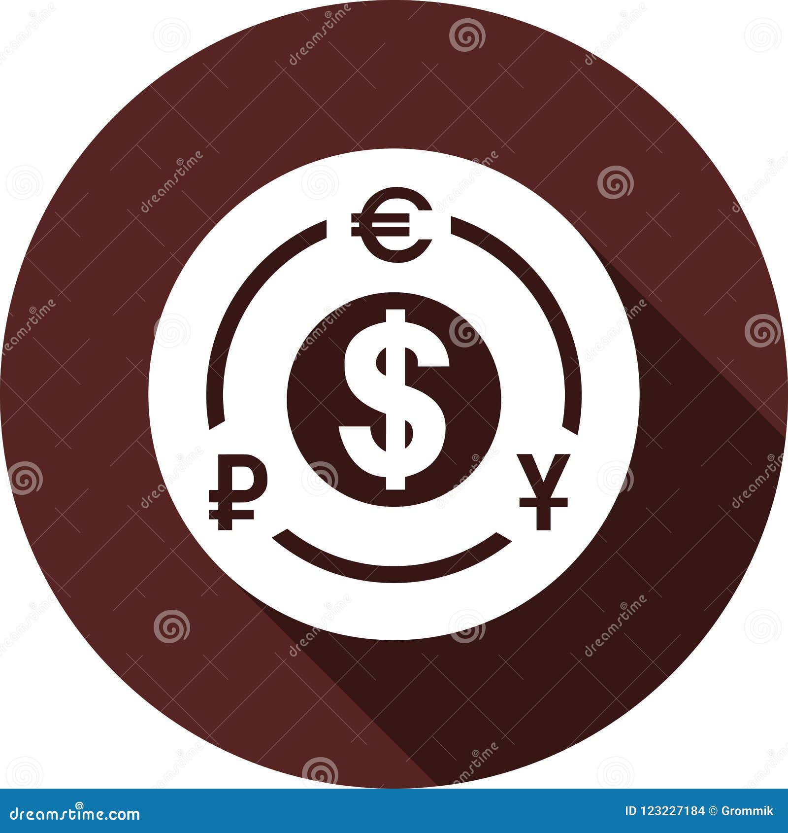 Currency Symbols Ringed on a White Circle, Vector Image Stock ...