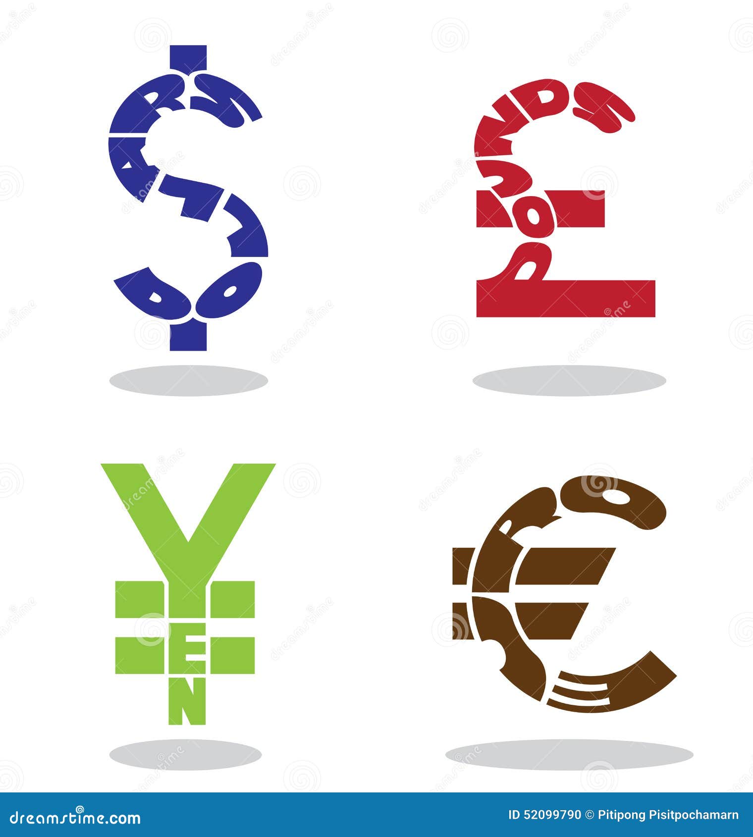 Currency stock vector. Illustration of word, currency - 52099790