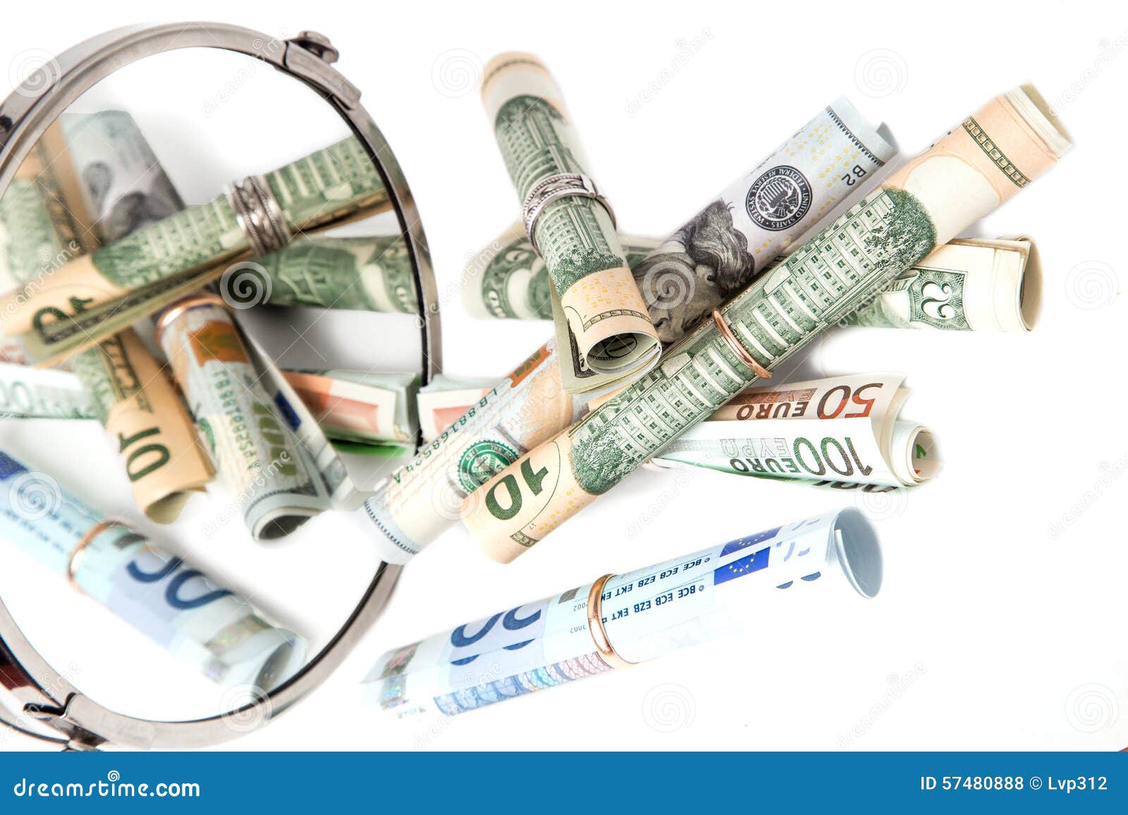 Currency Twisted into Rolls Stock Photo - Image of cost, business: 57480888